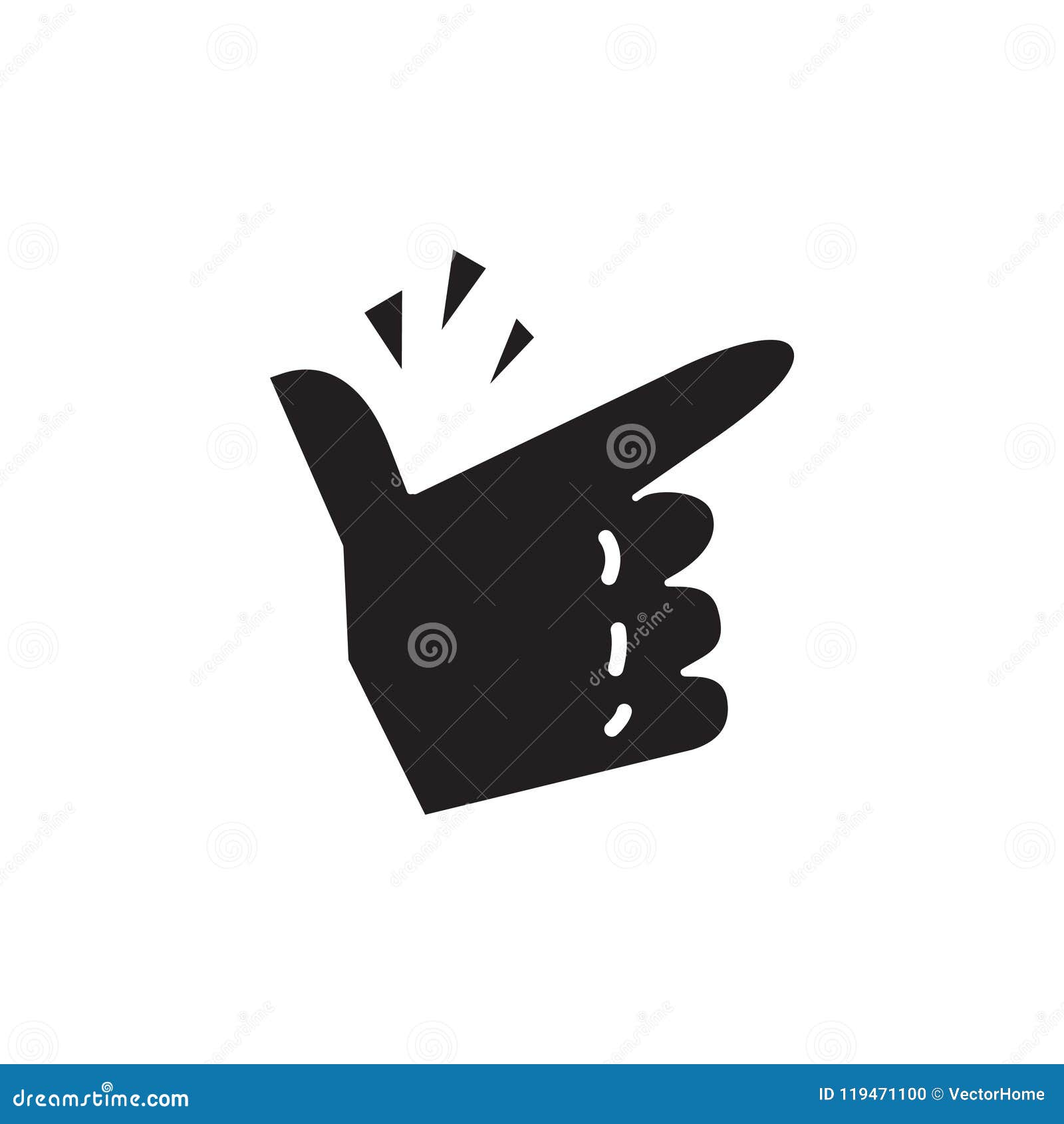 Finger Snapping Outlin, Hand Gesture. Easy Concept Expression ...