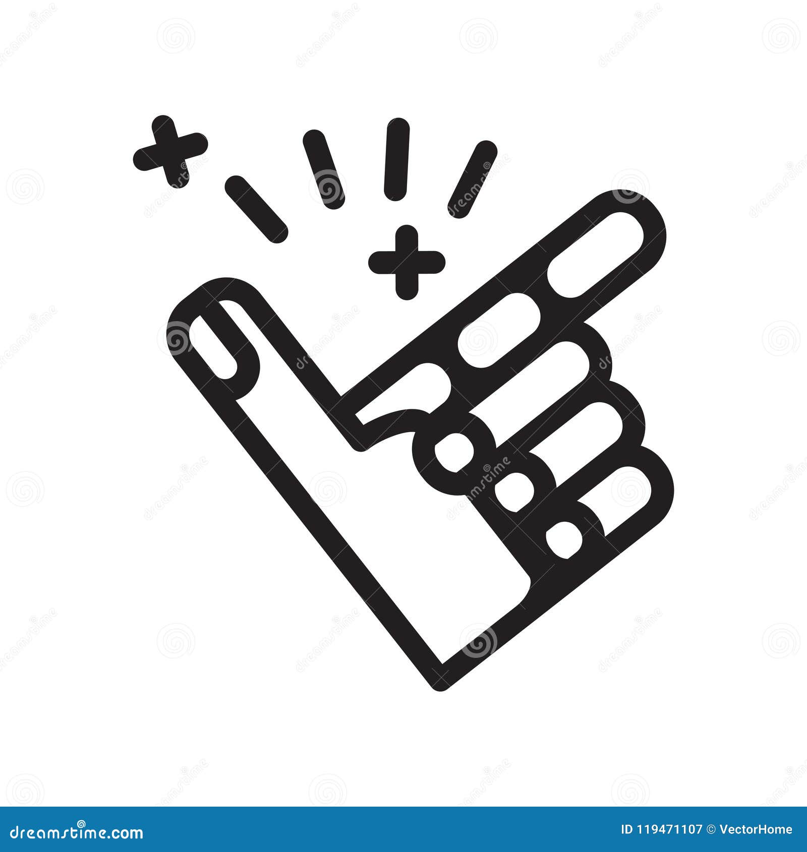 Finger Snapping Outlin, Hand Gesture. Easy Concept Expression ...