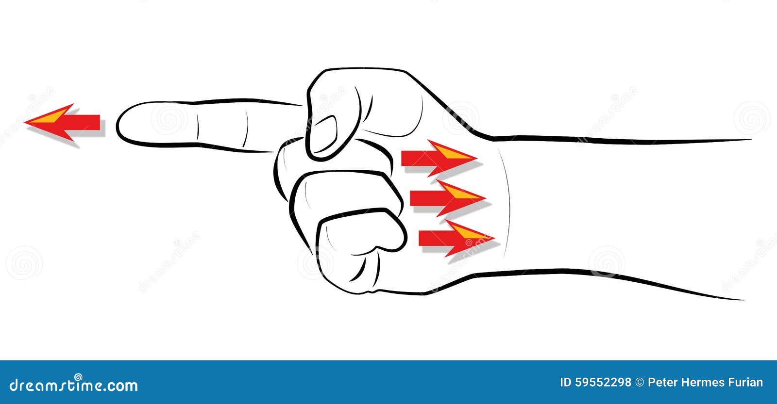 Finger Som Pekar Beskyllningprojektion Vektor Illustrationer ...