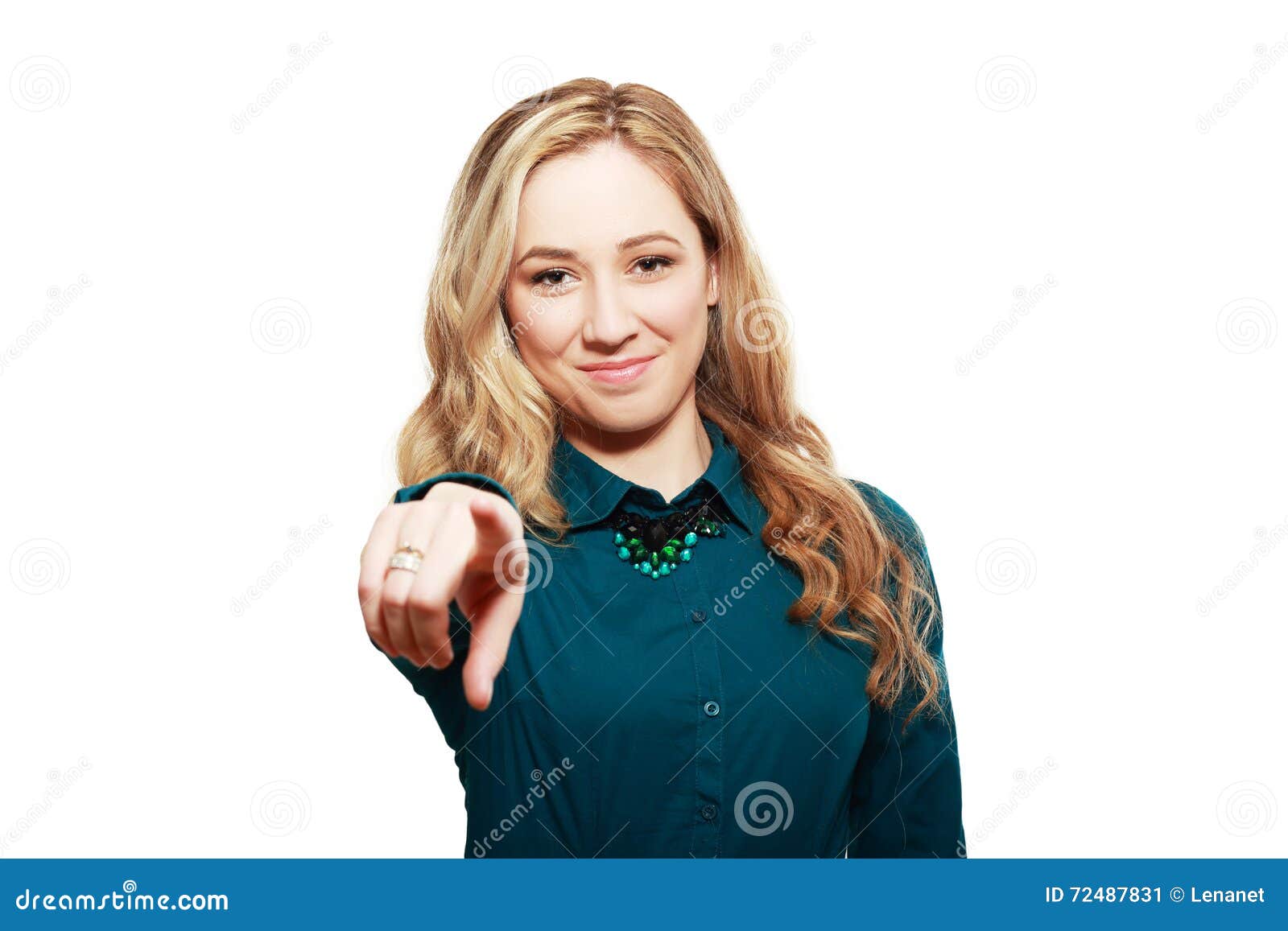 Finger som pekar kvinnan fotografering för bildbyråer. Bild av kvinnlig ...