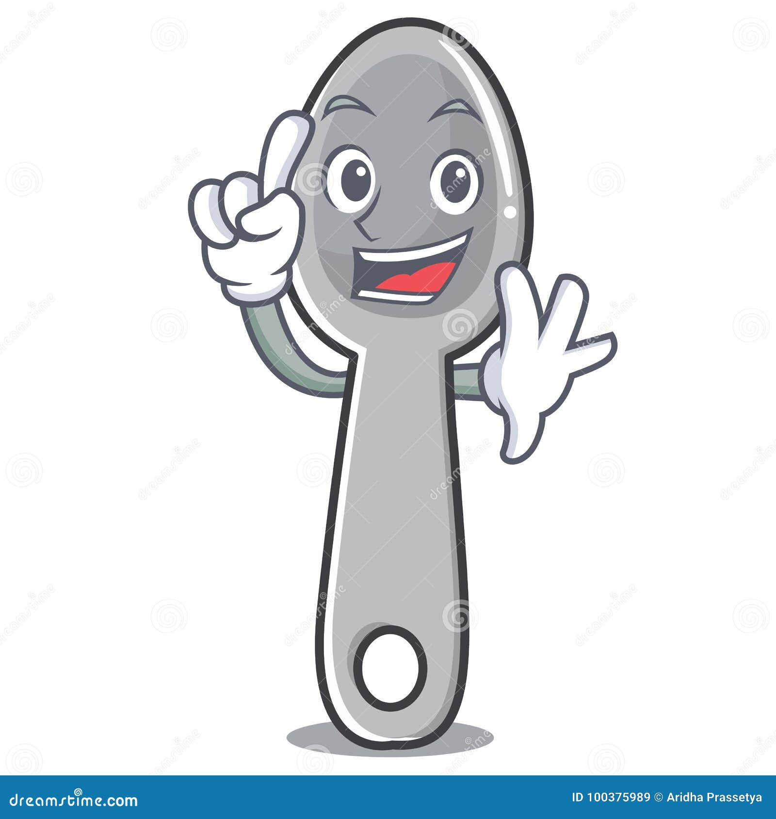 Finger Spoon Character Cartoon Style Stock Vector - Illustration of ...