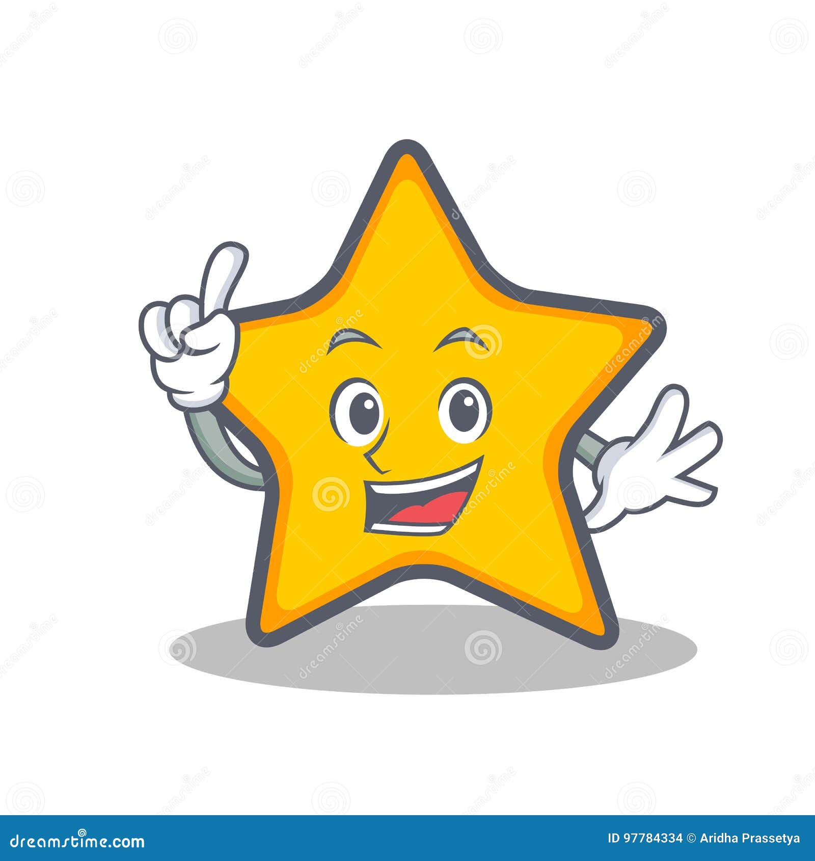 Finger Star Character Cartoon Style Stock Vector - Illustration of ...