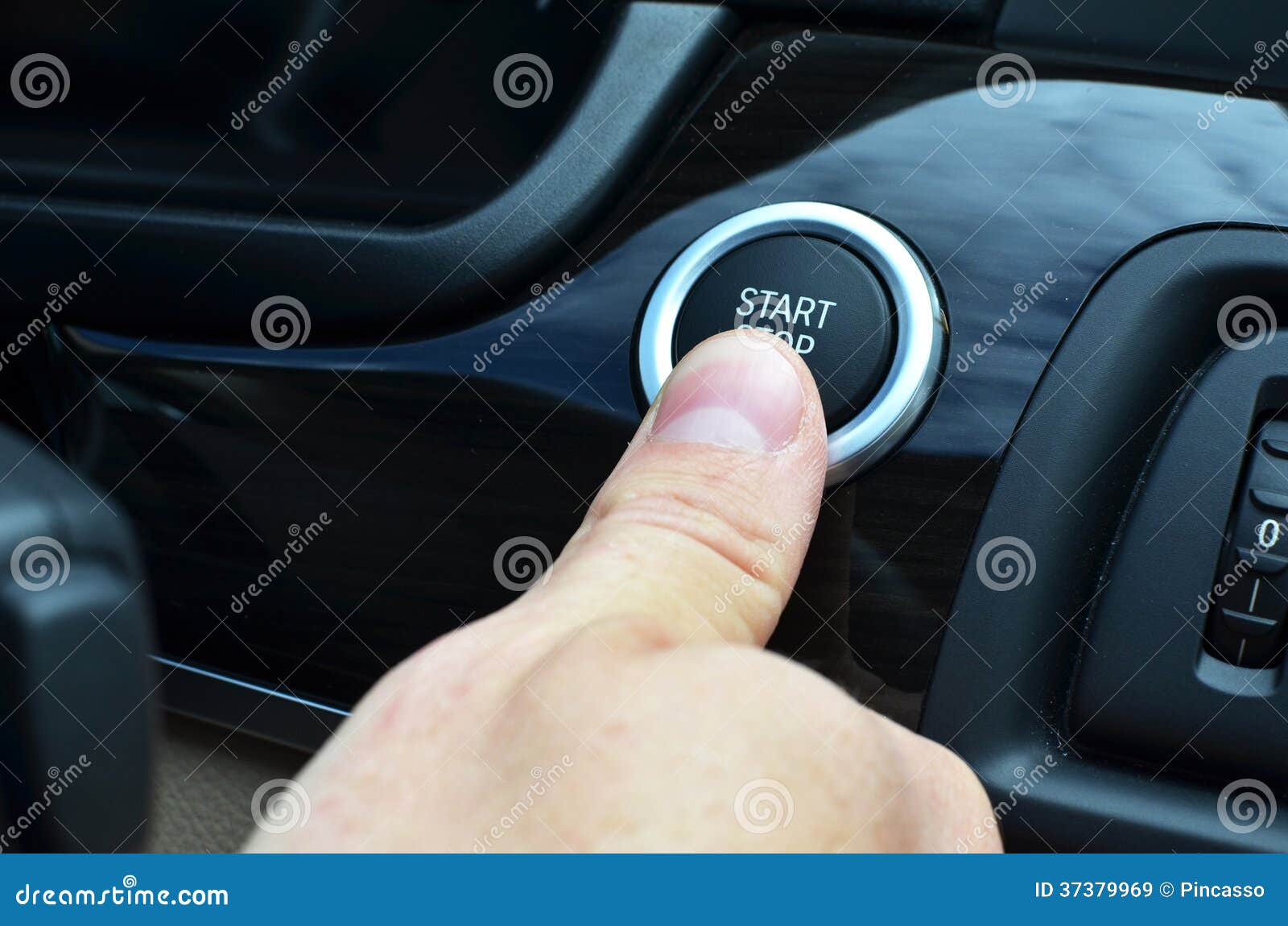 Finger on the START stock image. Image of street, automotive - 37379969