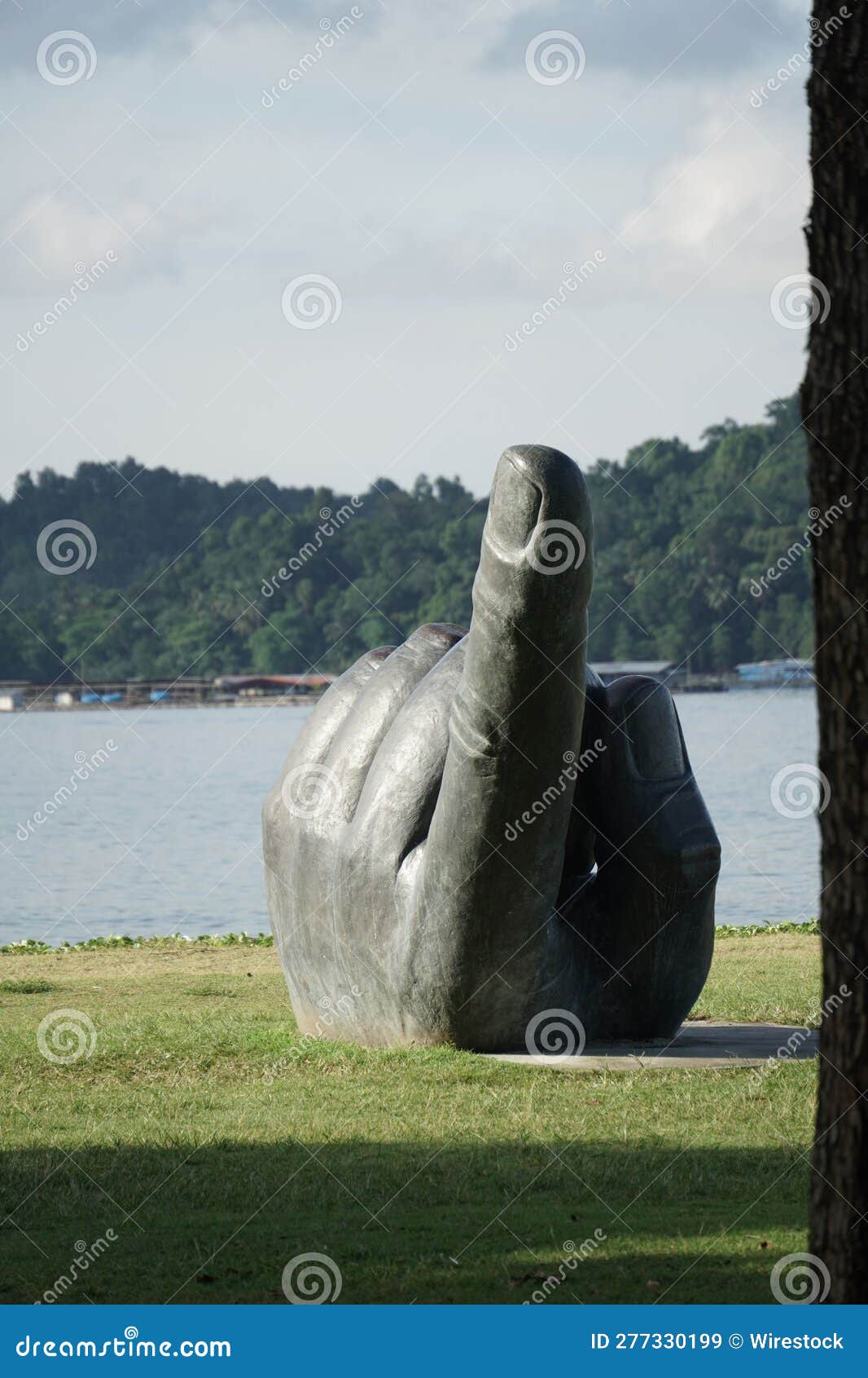 A Finger Statue at Changi Beach Point Editorial Stock Image - Image of ...