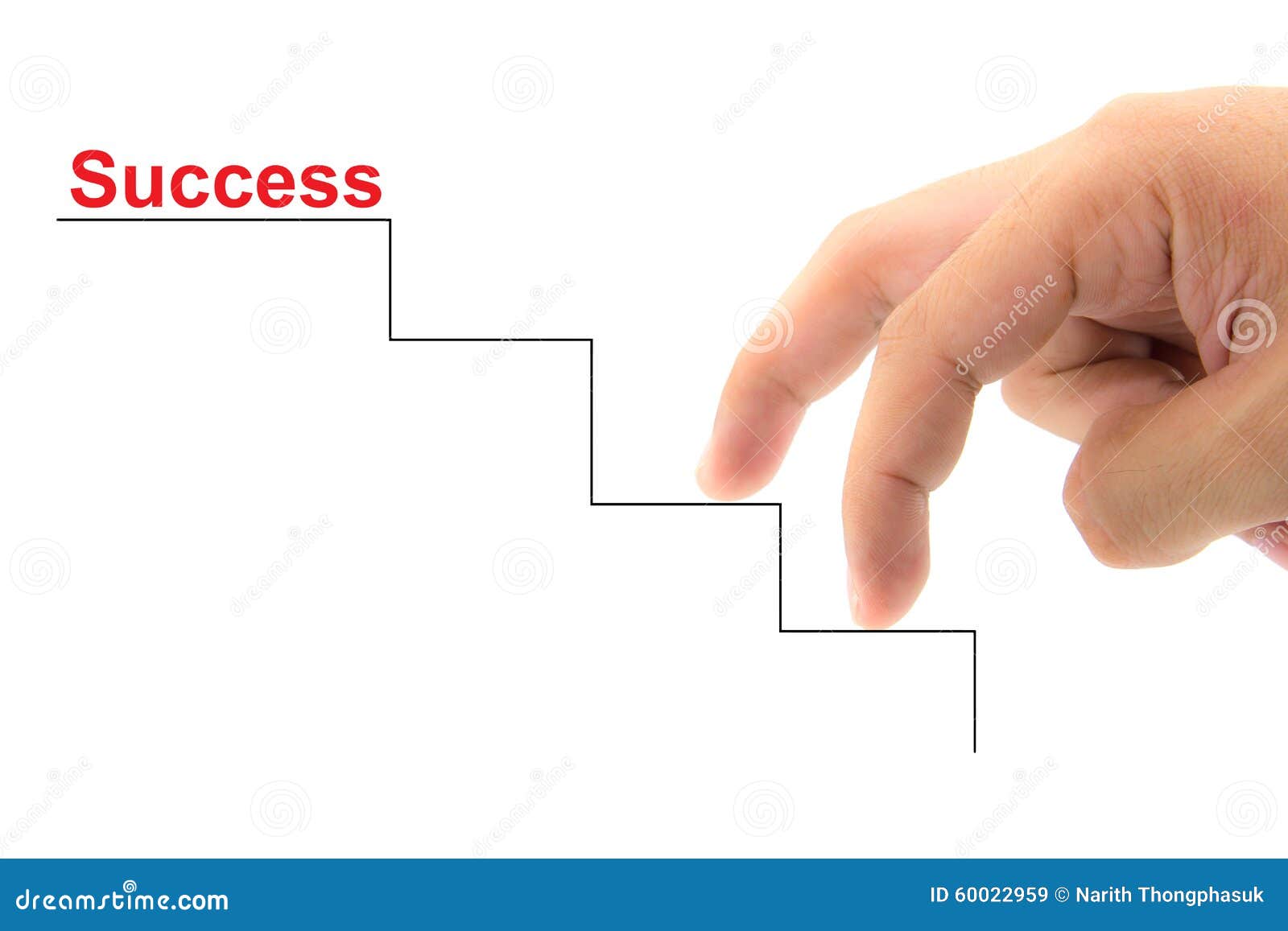 Finger Step with Ladder Go To Success Stock Image - Image of white ...