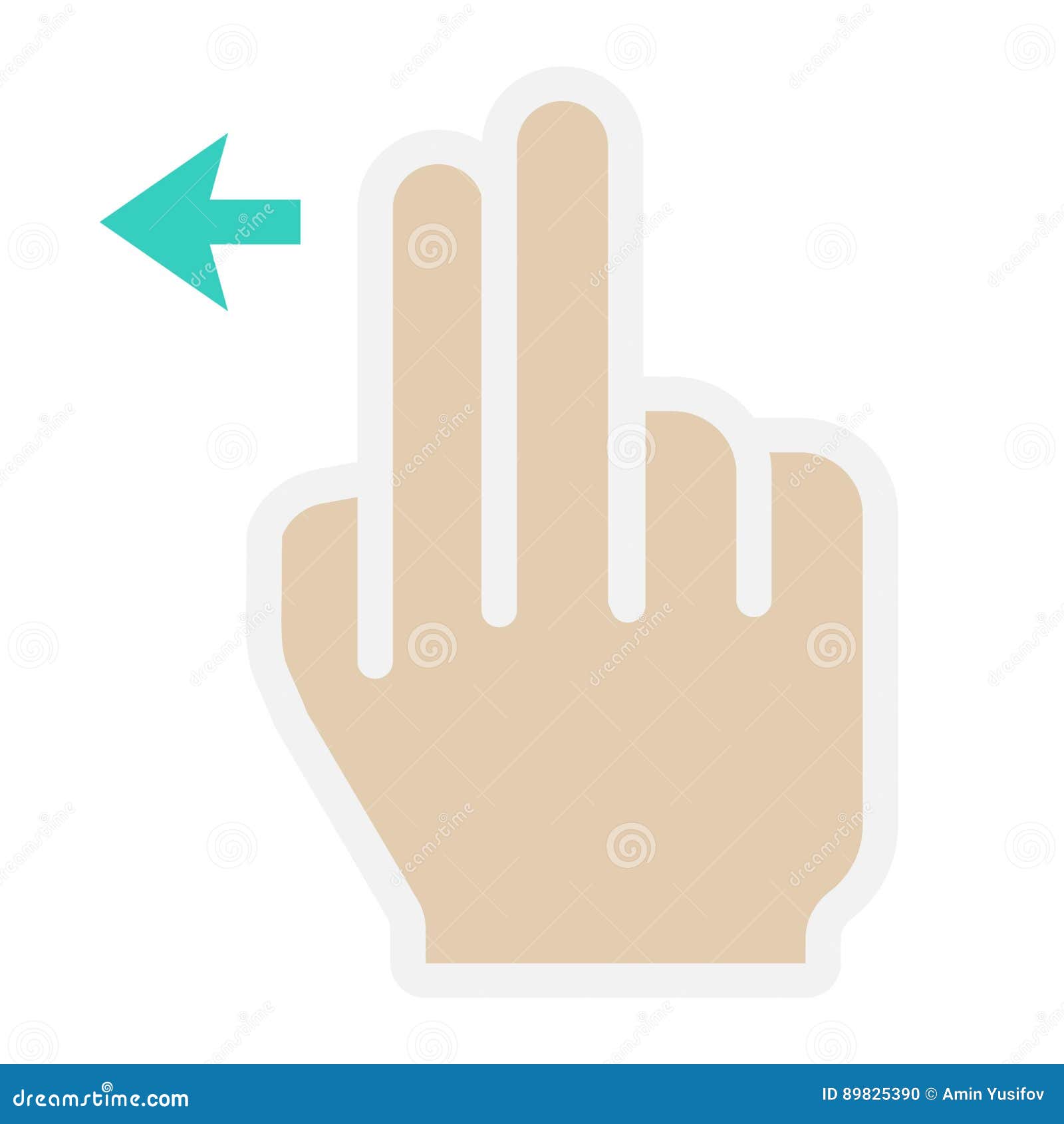 2 Finger Swipe Left Flat Icon, Touch and Gesture Stock Vector ...