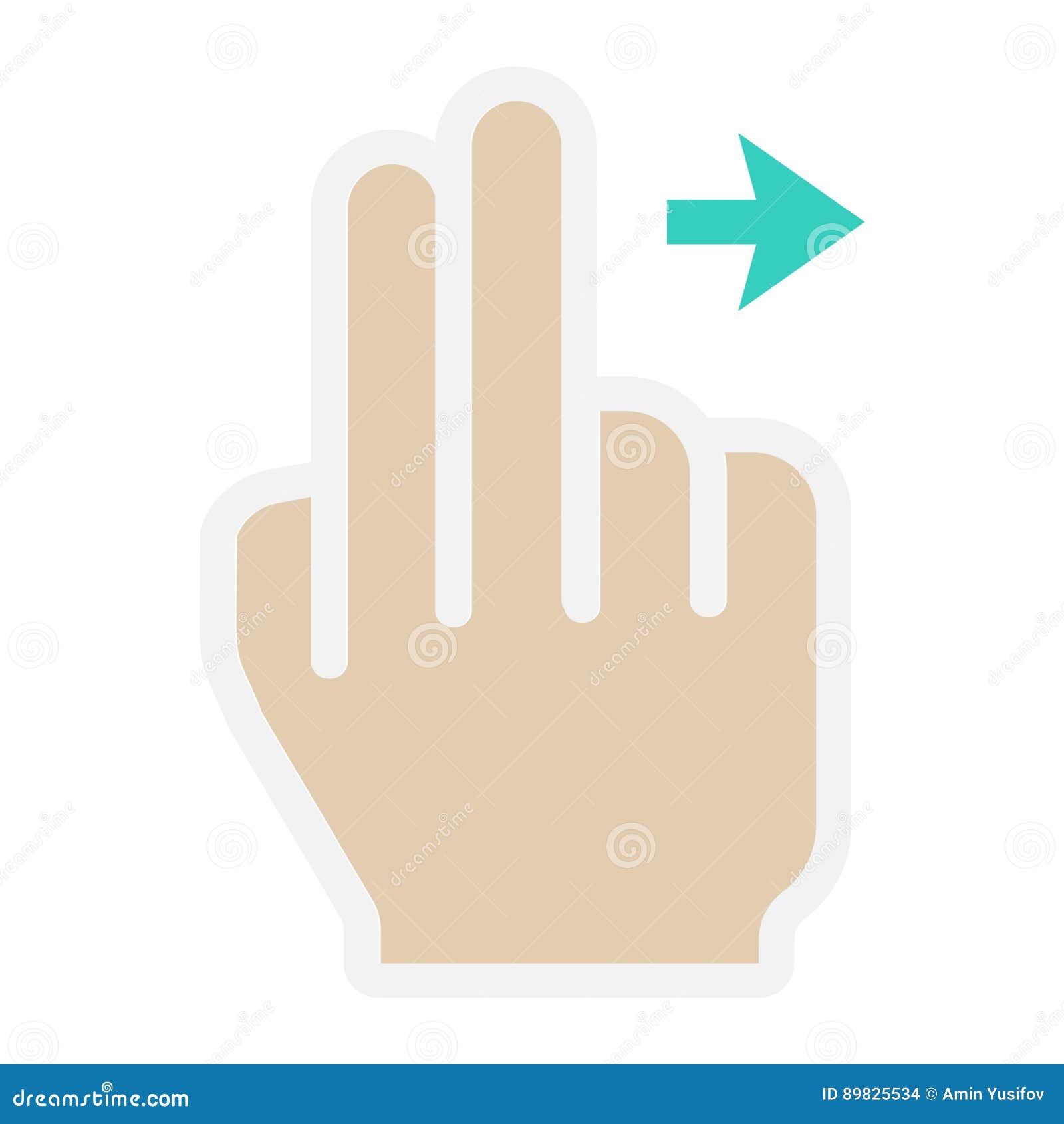 2 Finger Swipe Right Flat Icon, Touch and Gesture Stock Vector ...