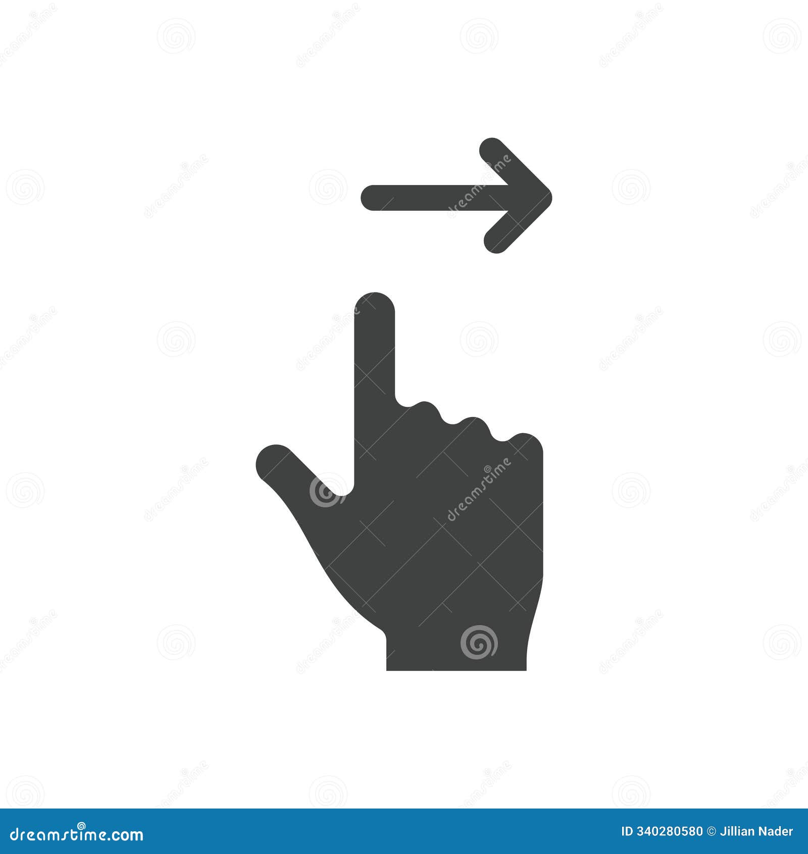 Finger Swipe Right Icon Simple Vector Symbol Stock Vector ...