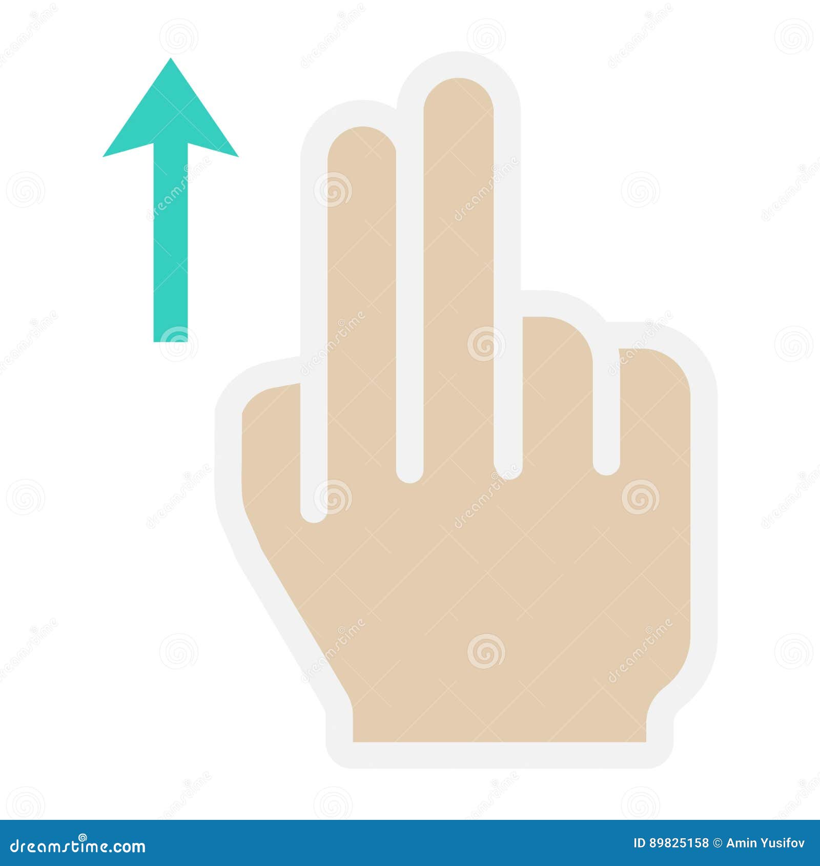 2 Finger Swipe Up Flat Icon, Touch and Gesture Stock Vector ...