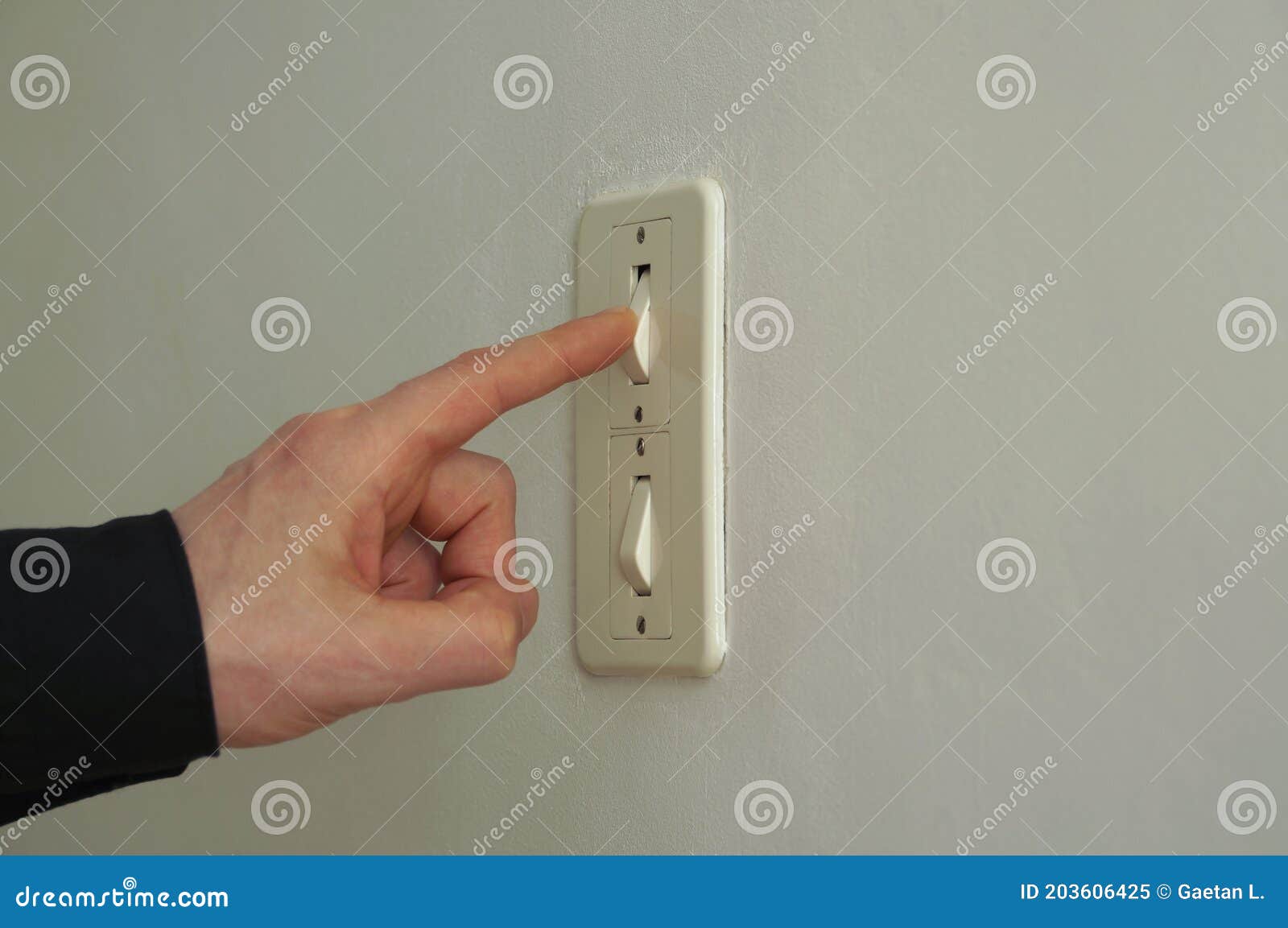 Finger on switch stock image. Image of bright, light - 203606425