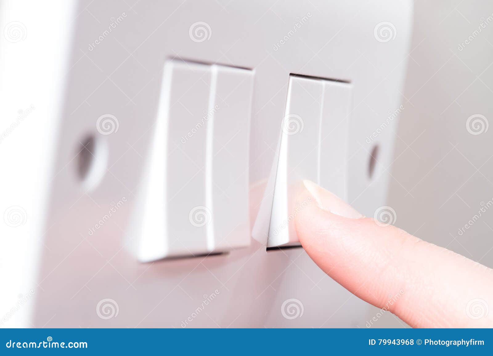 Finger Switching on Light on Wall Stock Photo - Image of hand, space ...