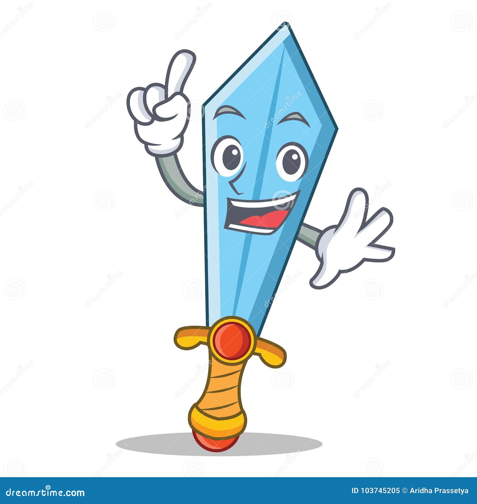 Finger Sword Character Cartoon Style Stock Vector - Illustration of ...