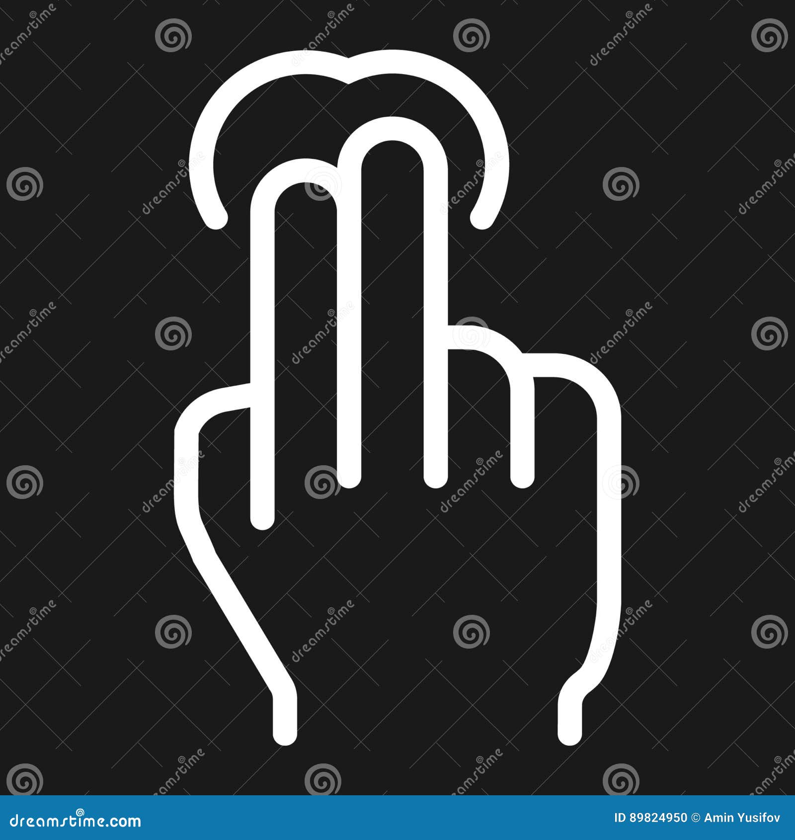 2 Finger Tap Line Icon, Touch And Hand Gestures Stock Vector ...