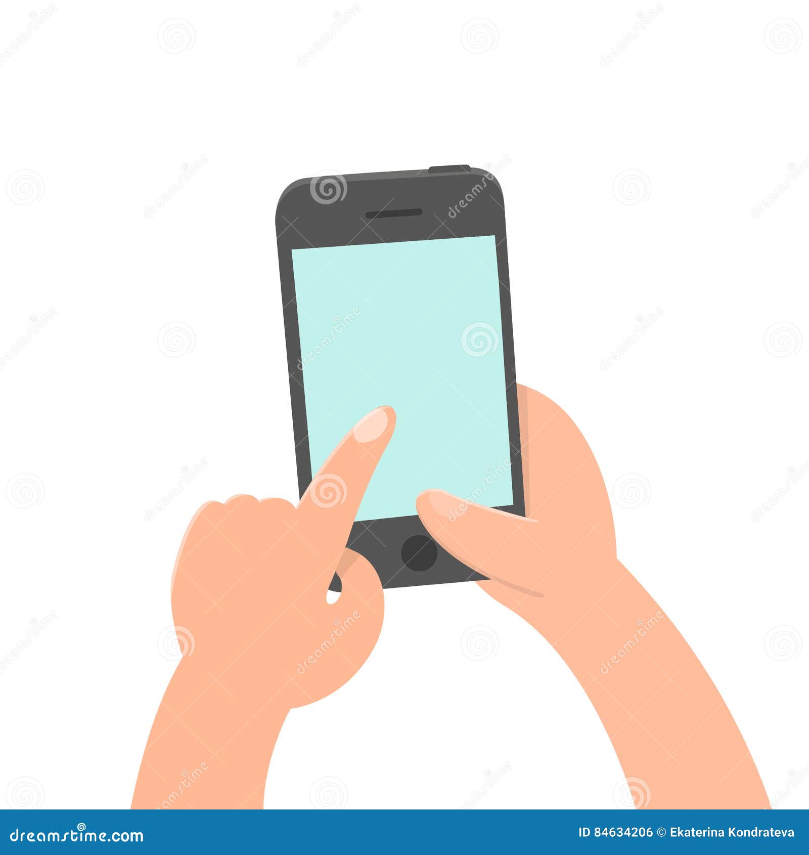 Finger Tap on the Screen. Smartphone Stock Vector - Illustration of ...