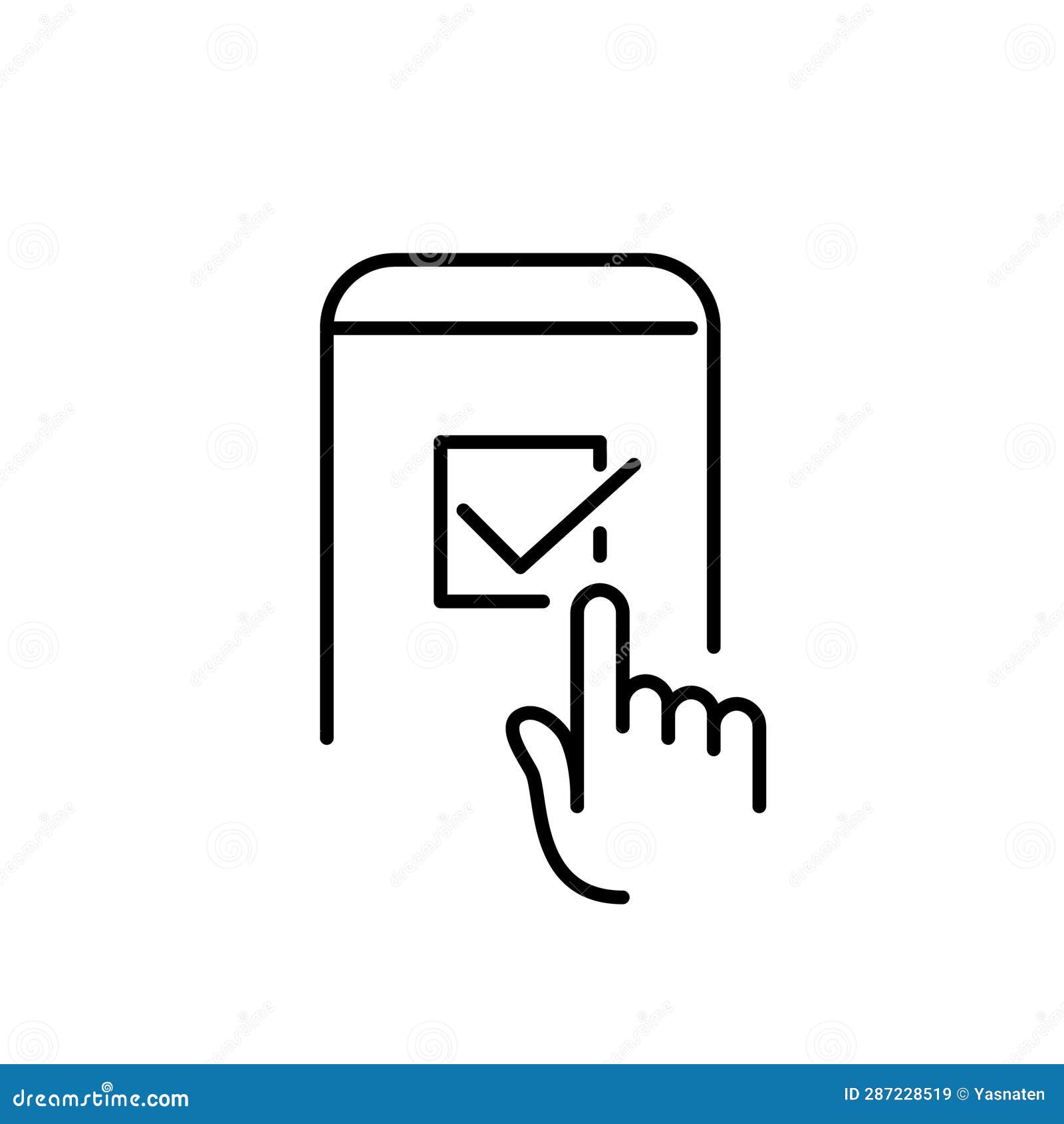 Finger Tapping on Check Mark. Signing Agreement or Choosing from ...