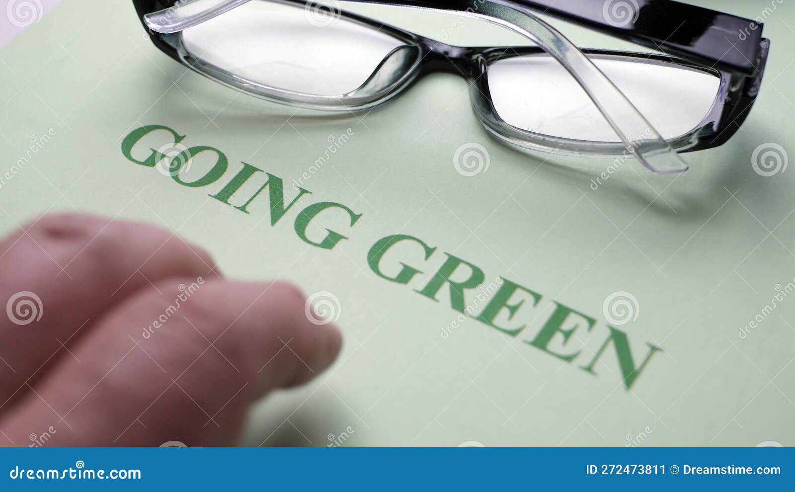 Finger Tapping on Going Green Text Stock Image - Image of creative ...