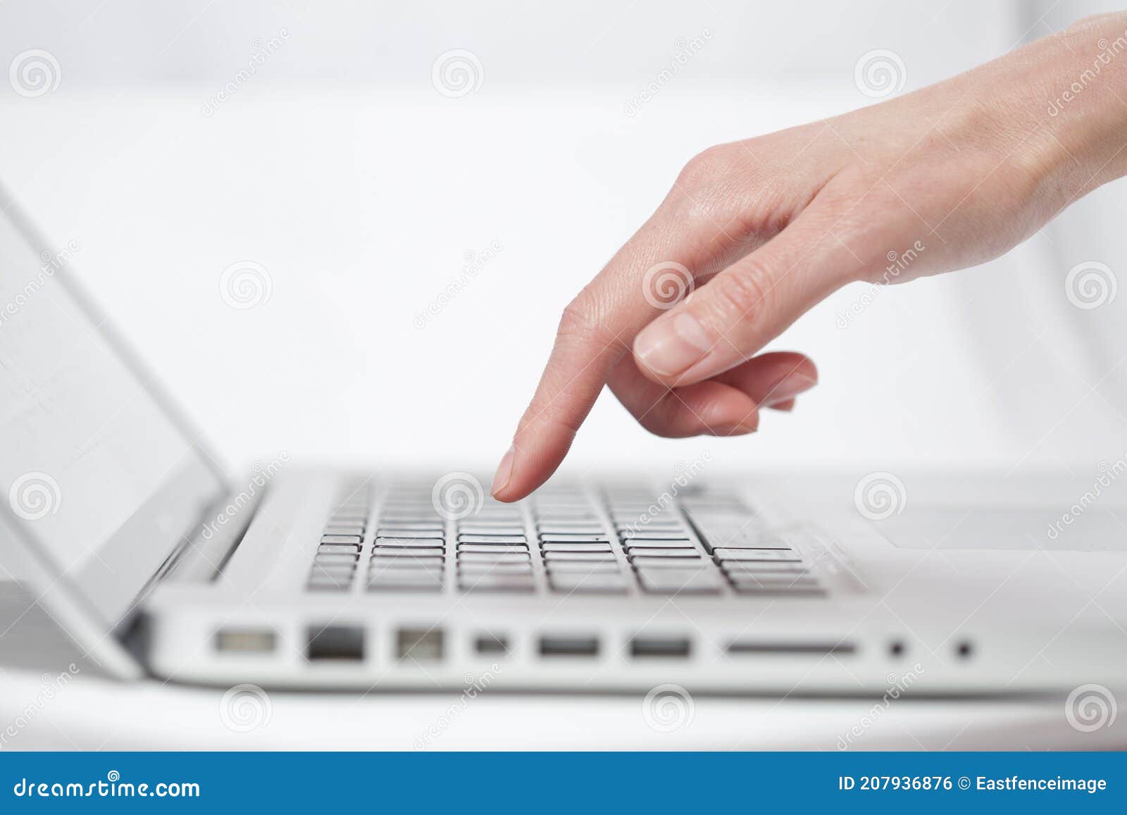 Finger Tapping the Keyboard Stock Photo - Image of selective, typing ...