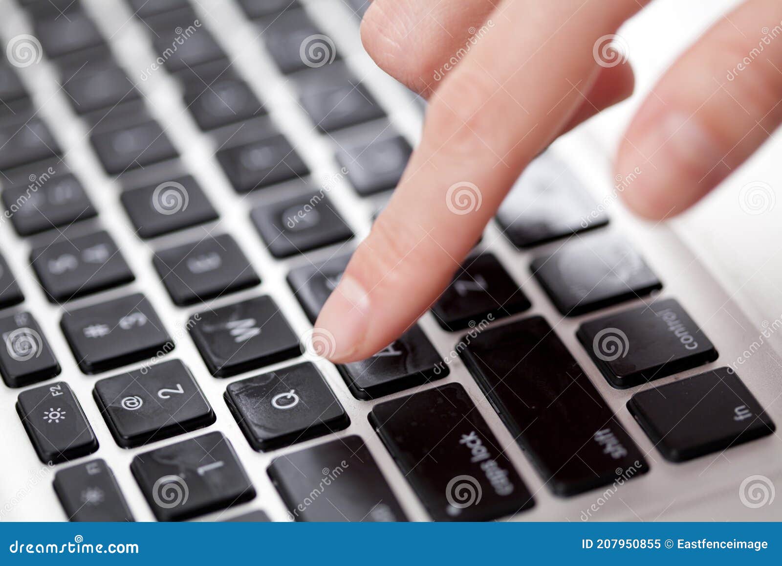 Finger Tapping the Keyboard Stock Image - Image of shot, computer ...