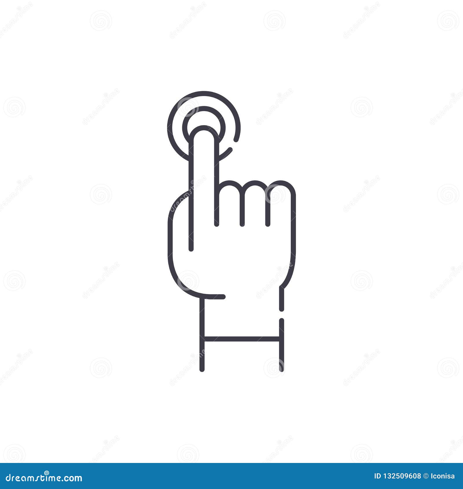 Finger Tapping Line Icon Concept. Finger Tapping Vector Linear ...