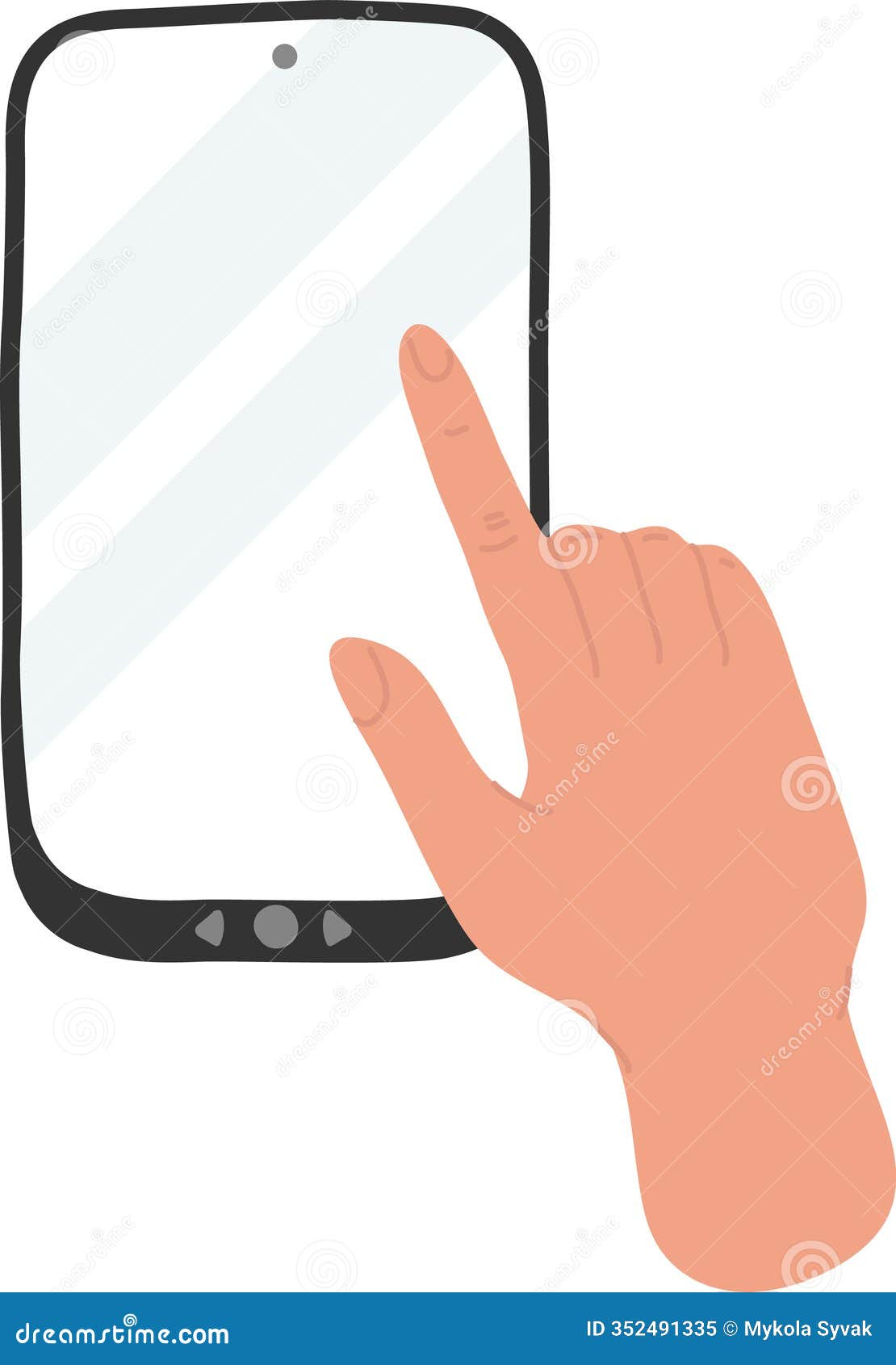 Finger Tapping on Smartphone Stock Illustration - Illustration of smart ...