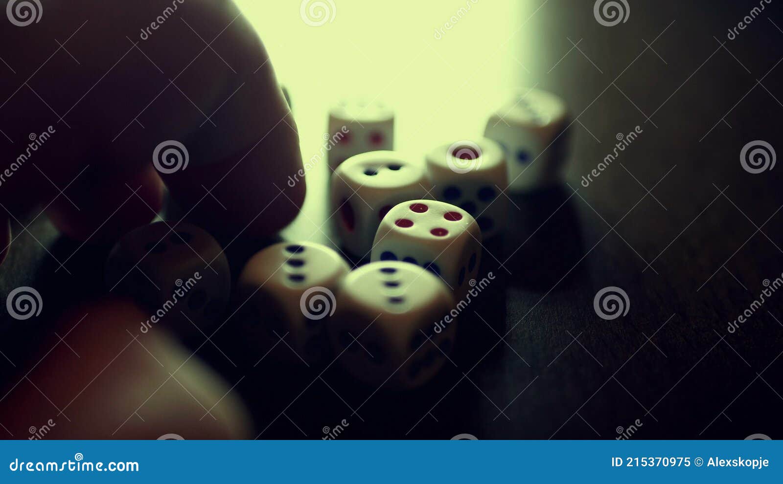 Finger Tapping on Table with Dice on Shallow Depth of Field Stock Image ...