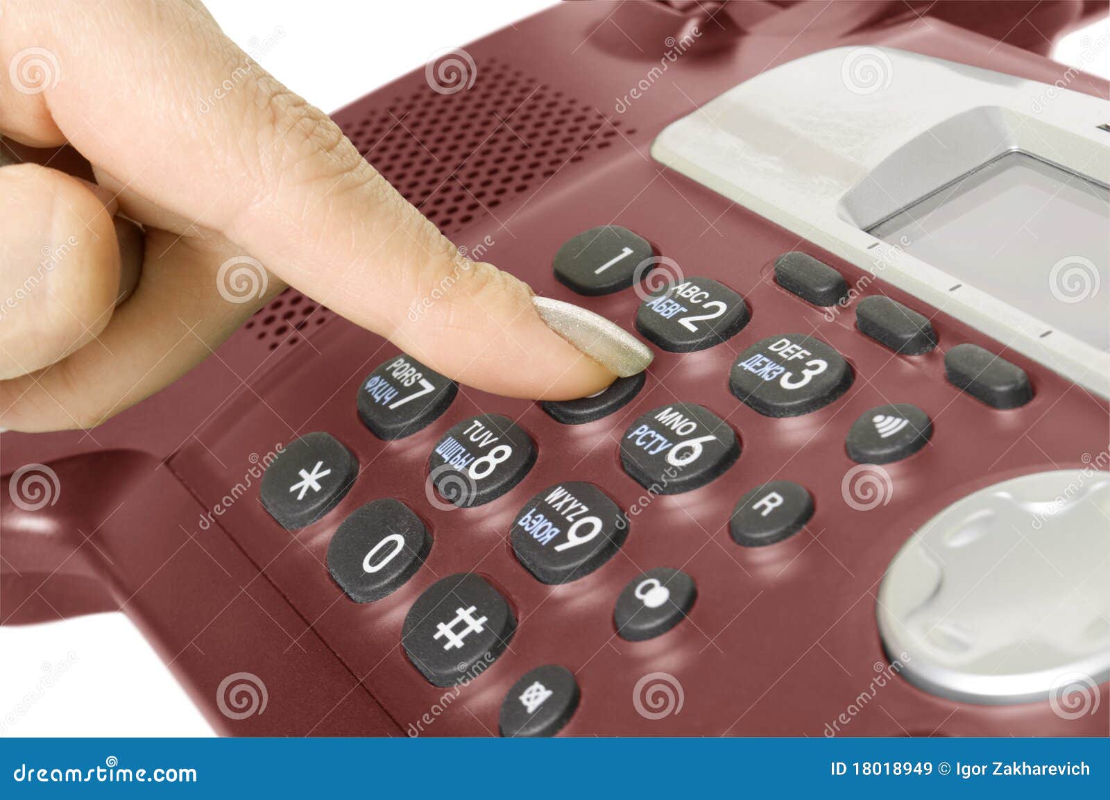 Finger on the telephone stock image. Image of motion - 18018949
