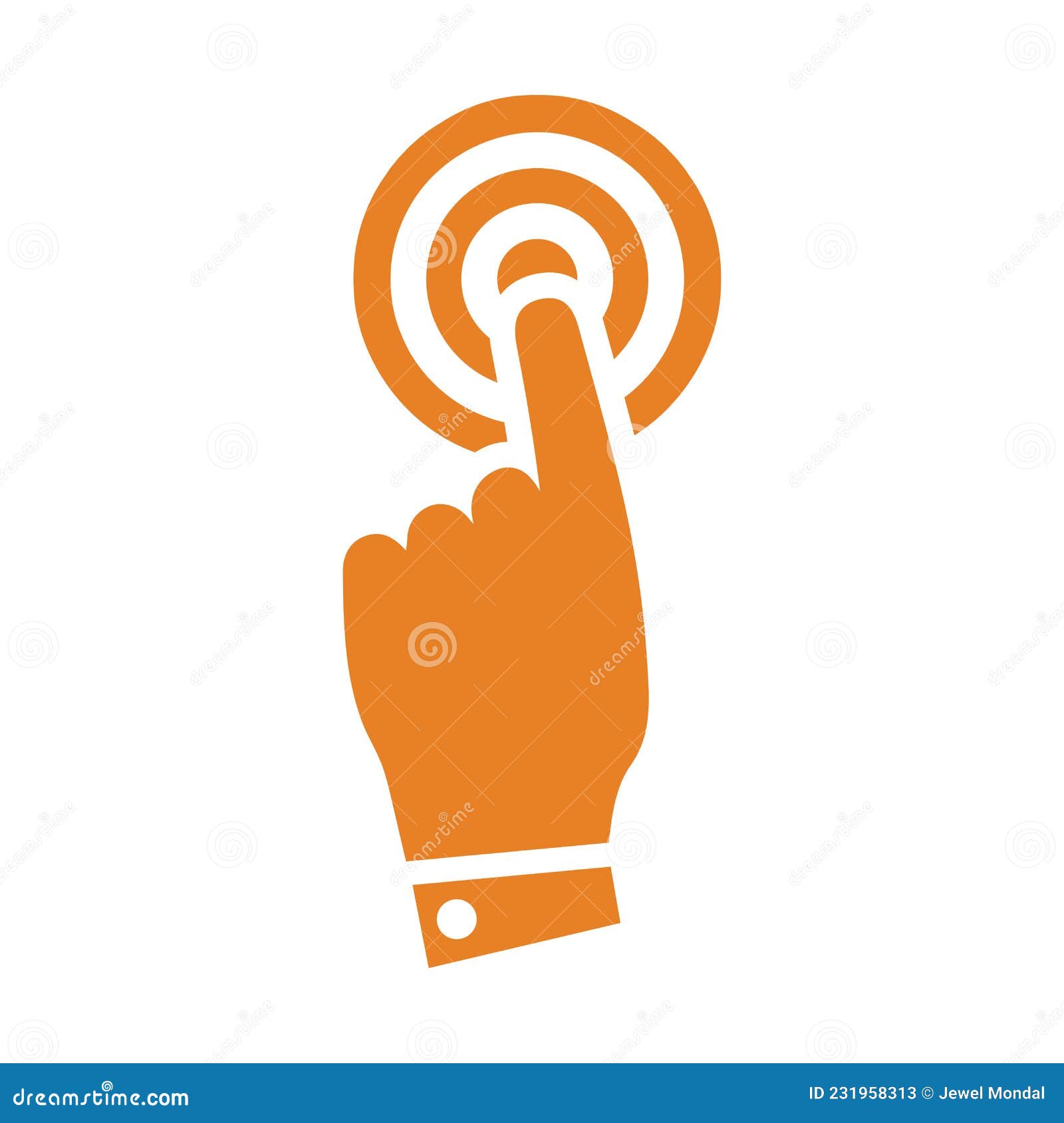 Finger, Touch, Censor Icon. Orange Vector Design Stock Vector ...
