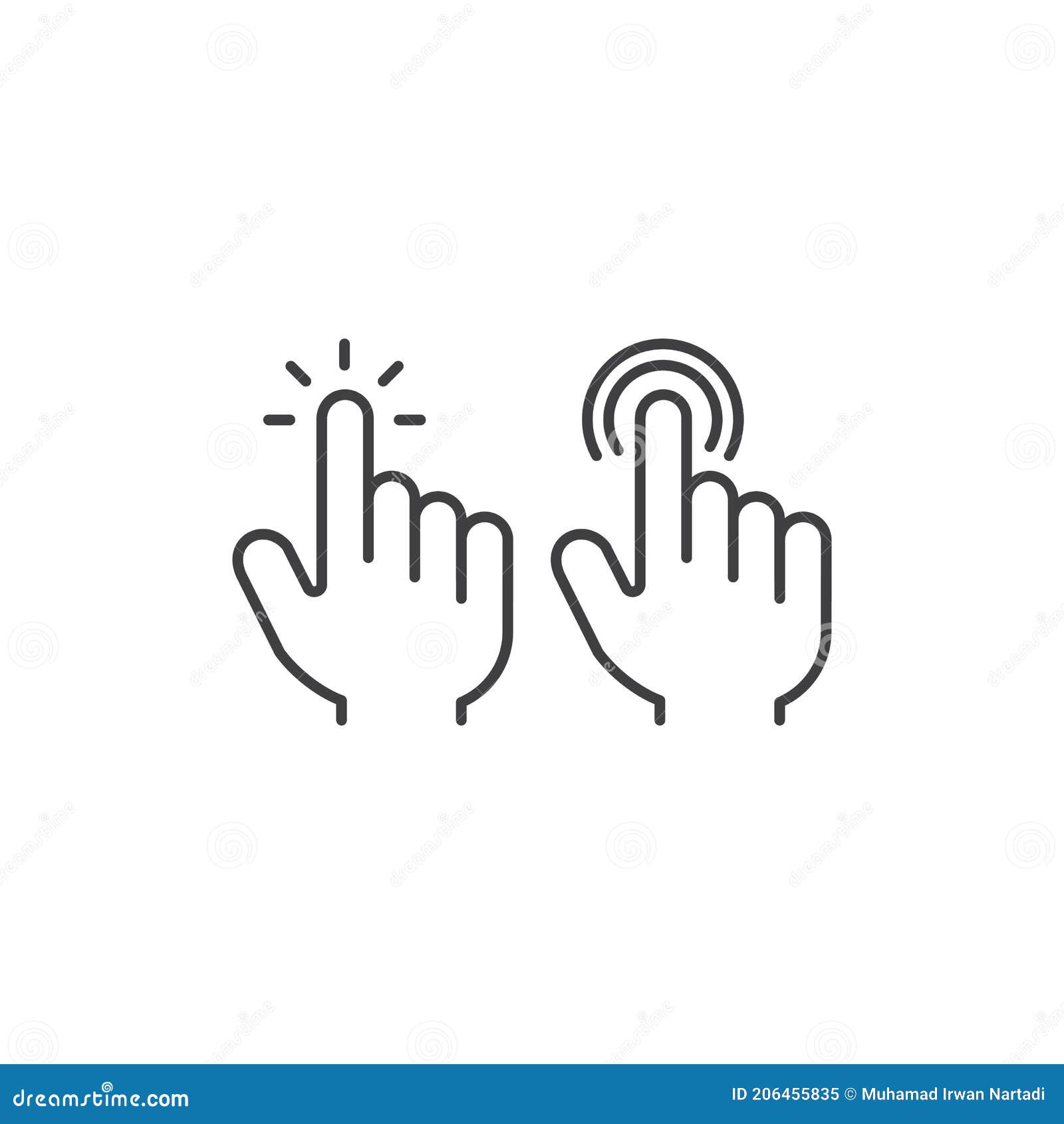 Finger Touch, Cursor Hand Touch. Vector Icon Template Stock Vector ...