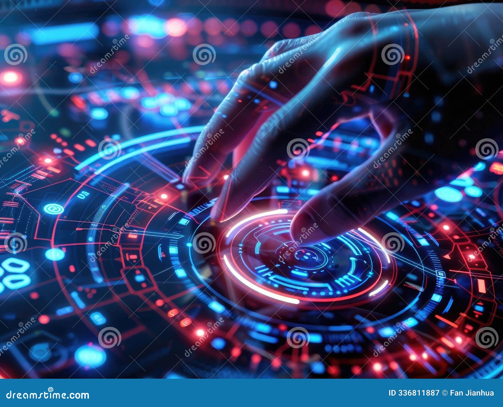 Finger Touch Electronic Screens and Circuits Stock Image - Image of ...
