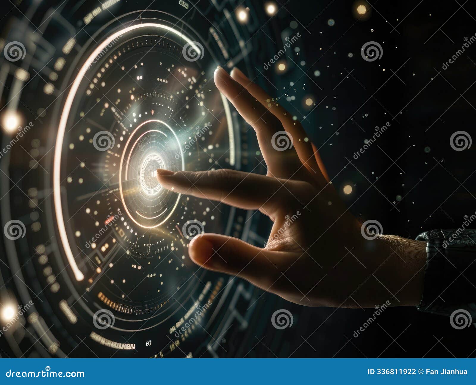 Finger Touch Electronic Screens and Circuits Stock Illustration ...