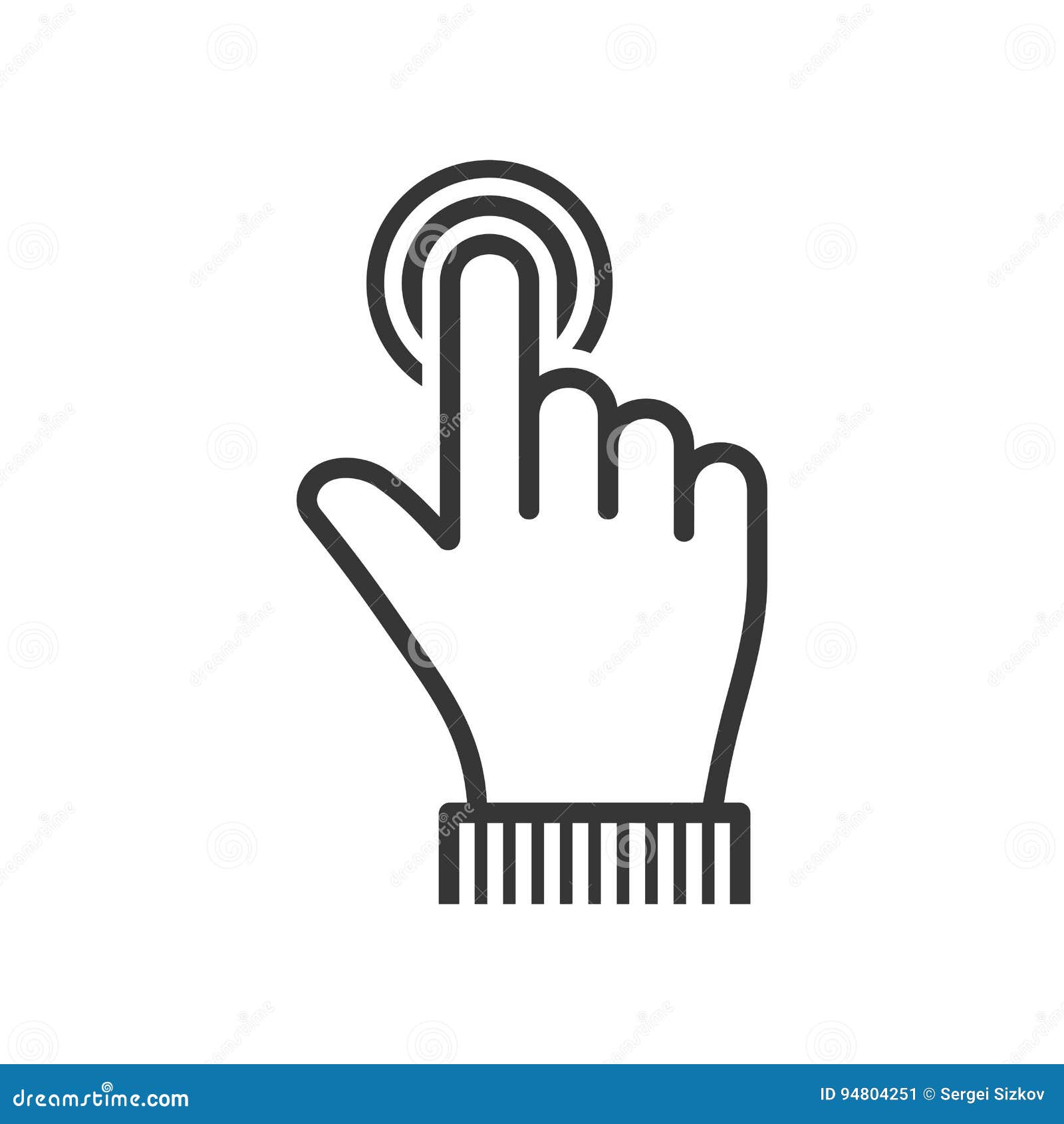 Finger Touch Line Icon Concept. Finger Touch Vector Linear Illustration ...
