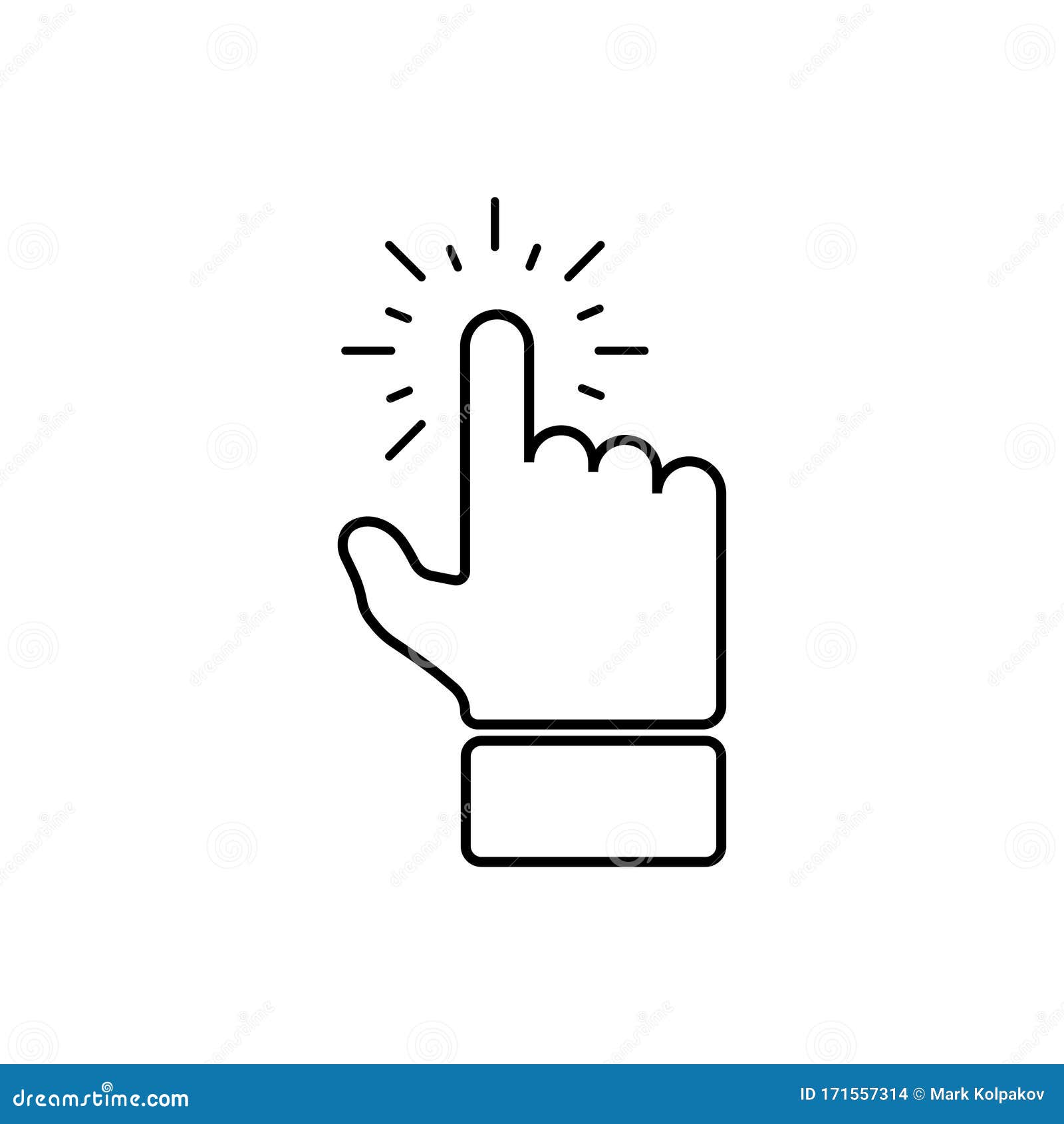 Finger Touch Icon on White Background, Vector Stock Illustration ...