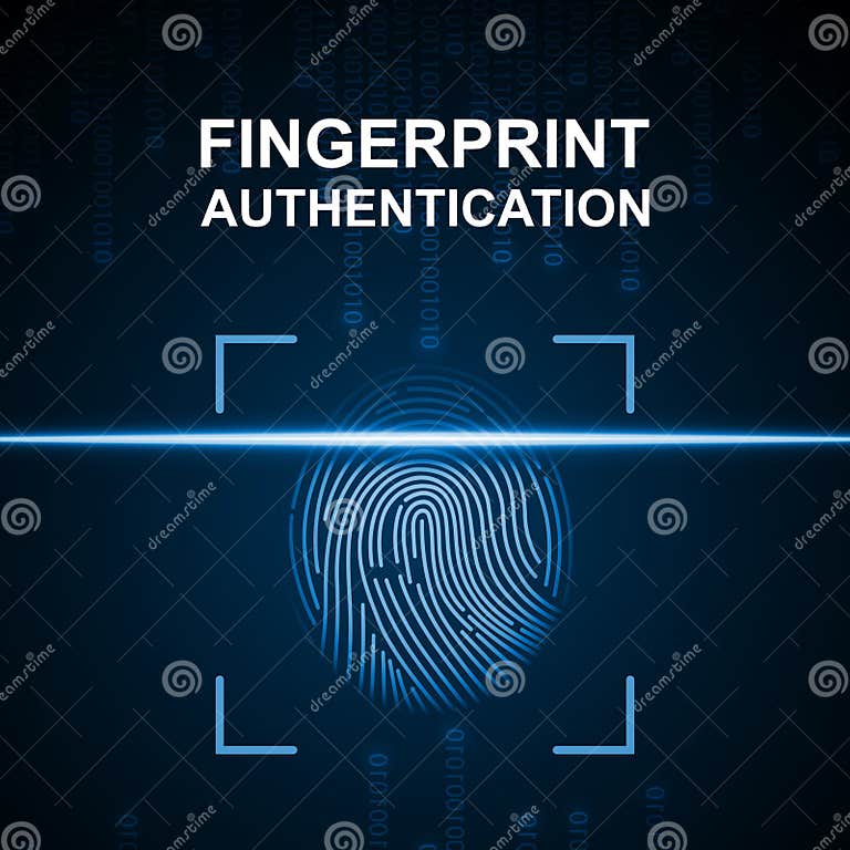 Finger Touch Id with Binary Code Stock Illustration - Illustration of ...