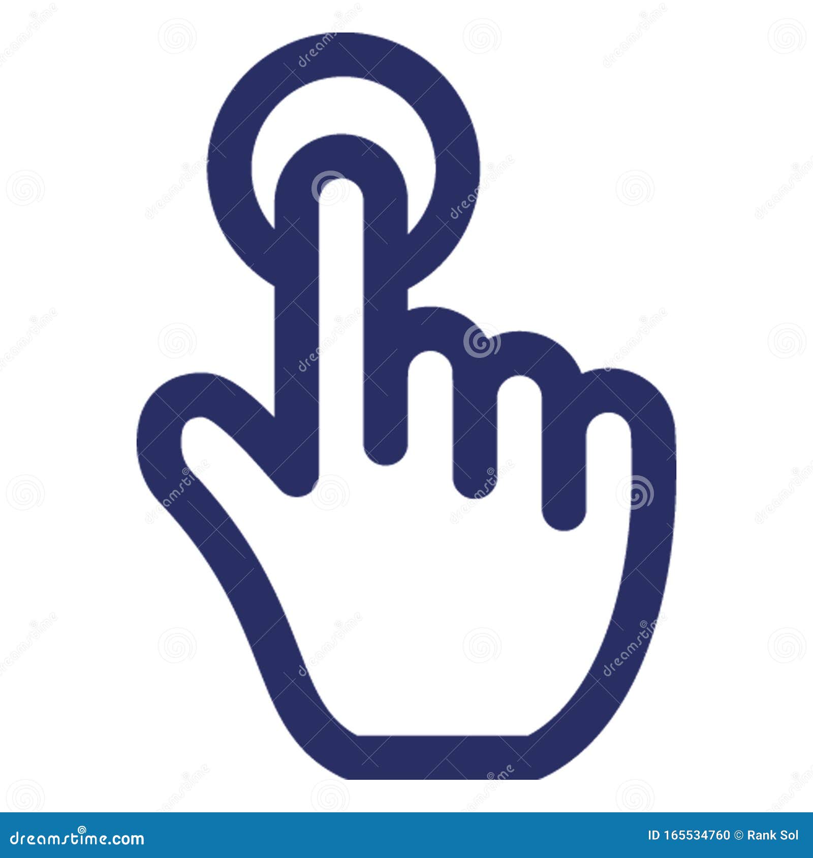 Finger Touch Isolated Vector with Outline Icon Which Can Easily Modify ...