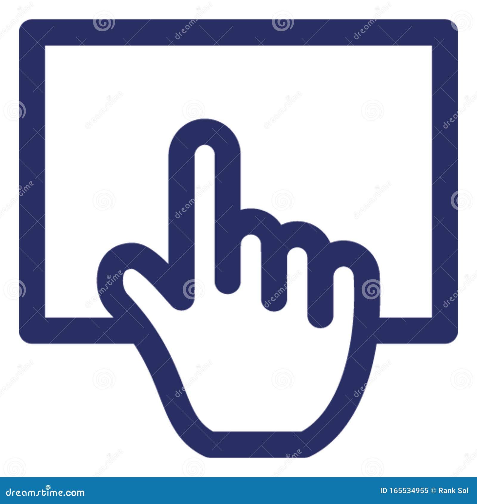 Finger Touch Isolated Vector with Outline Icon Which Can Easily Modify ...