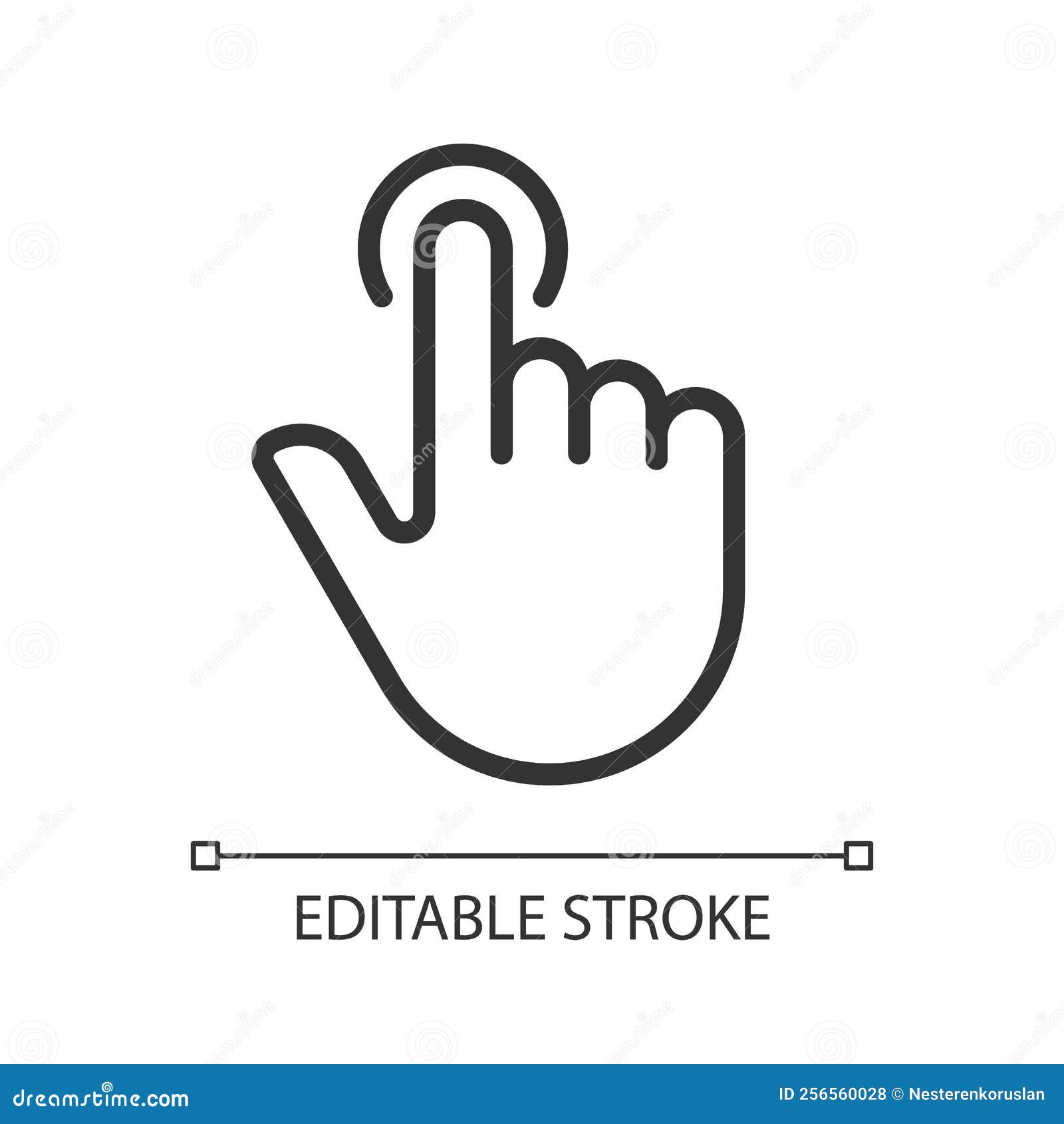 Finger Touch Pixel Perfect Linear Icon Stock Vector - Illustration of ...