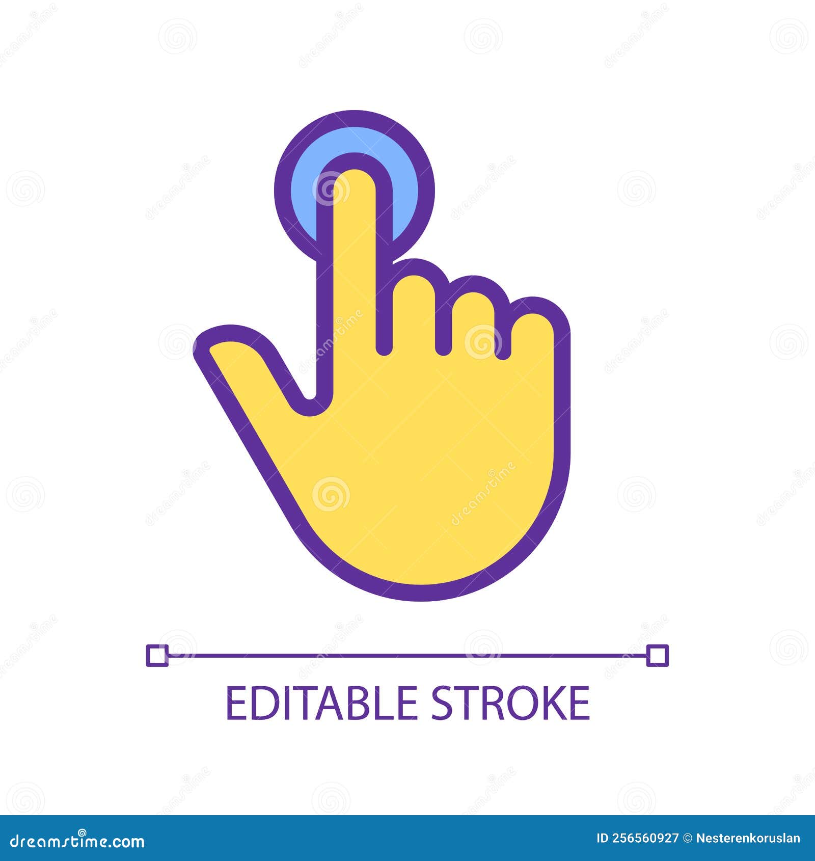 Finger Touch Pixel Perfect Yellow RGB Color Icon Stock Vector ...