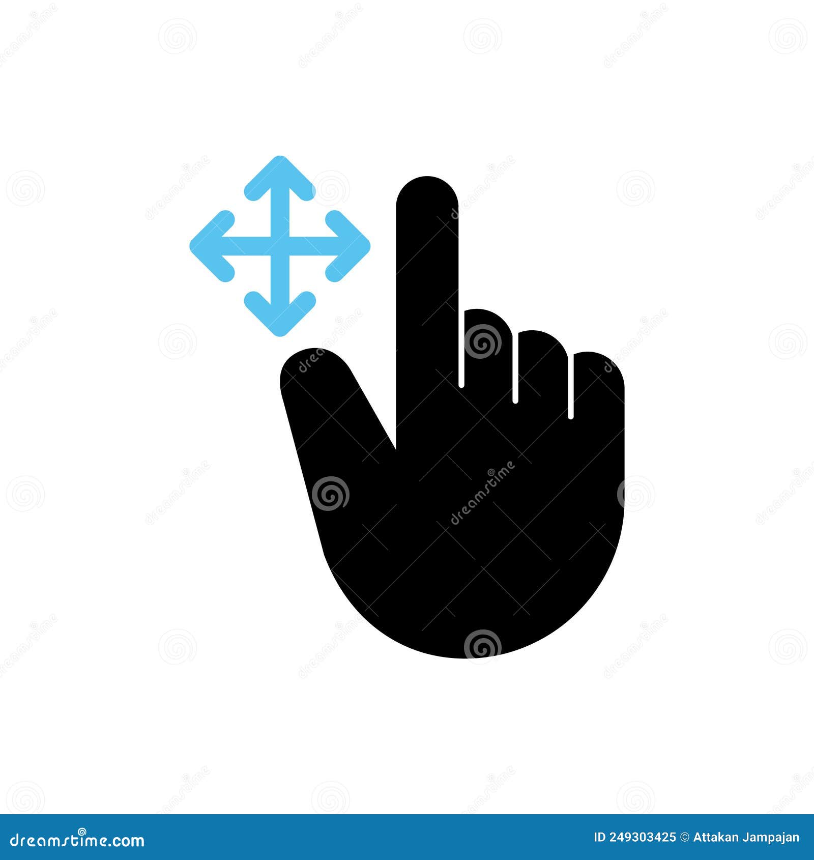 Finger Touch Screen Gesture in Different Directions Stock Vector ...