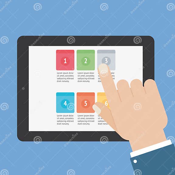 Finger Touch Tablet App Screen Stock Vector - Illustration of ...