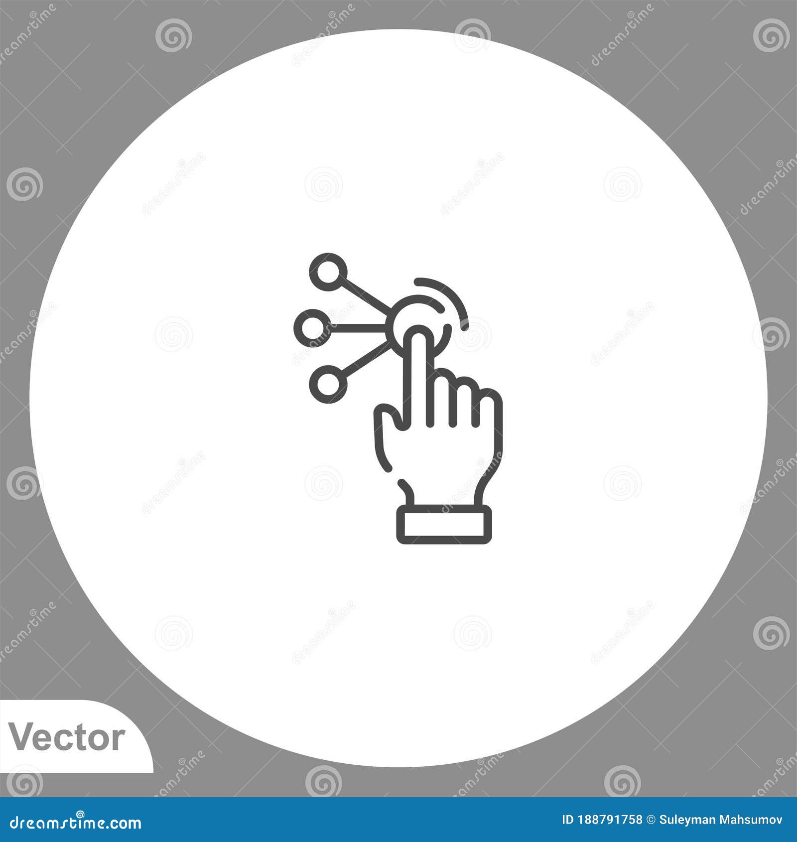 Finger Touch Vector Icon Sign Symbol Stock Vector - Illustration of ...