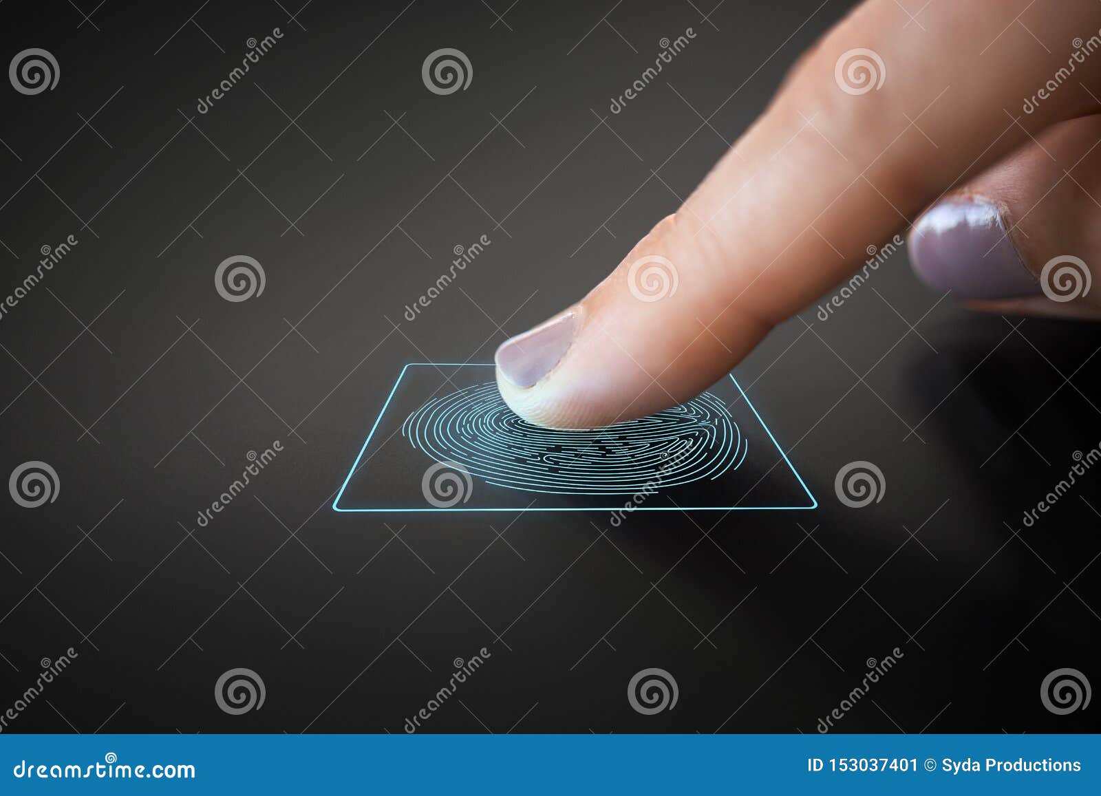 Finger Touching Black Interactive Panel Stock Image - Image of ...