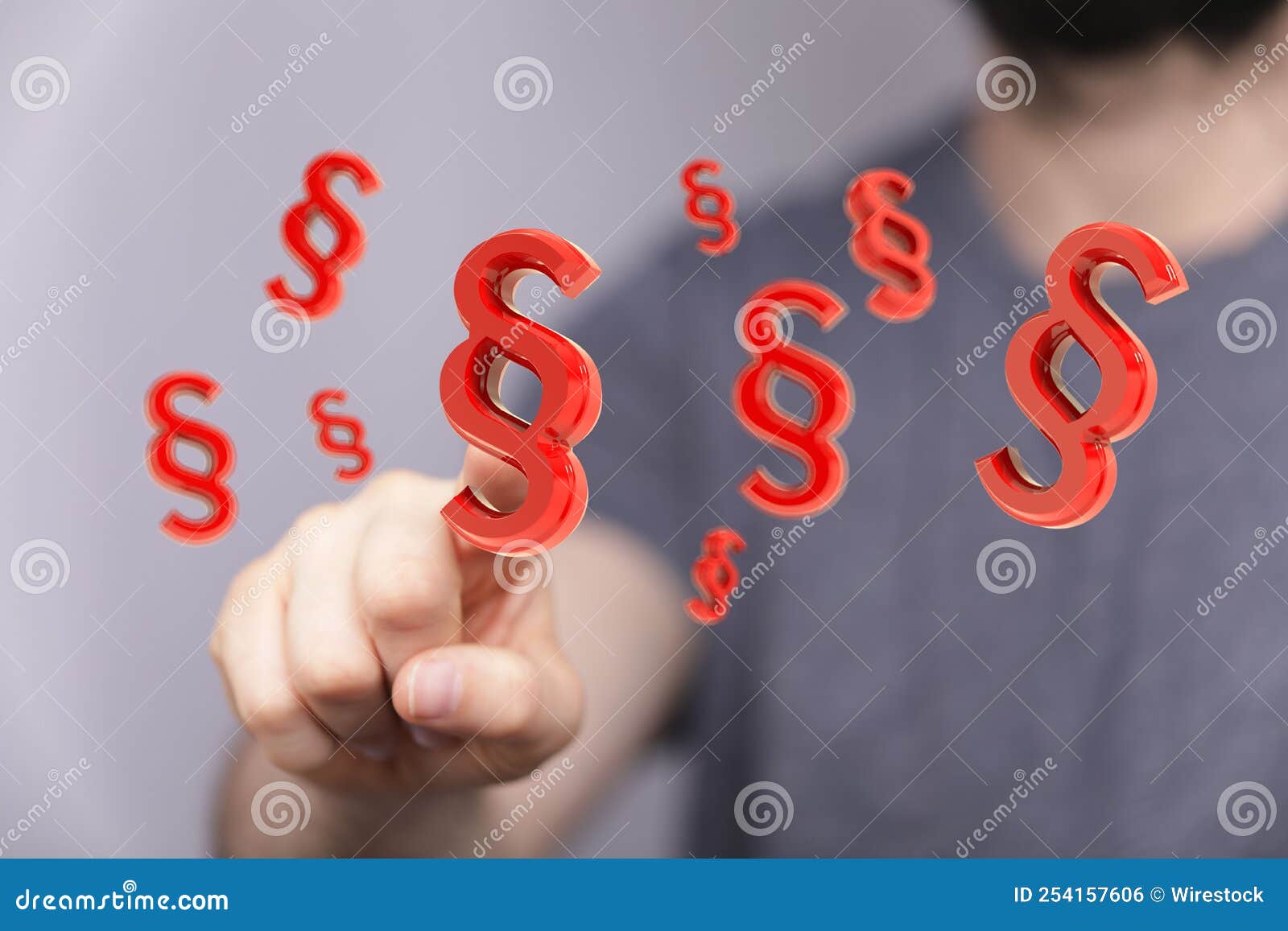 Finger Touching a 3d Rendering of Floating Paragraph Icons Stock Photo ...
