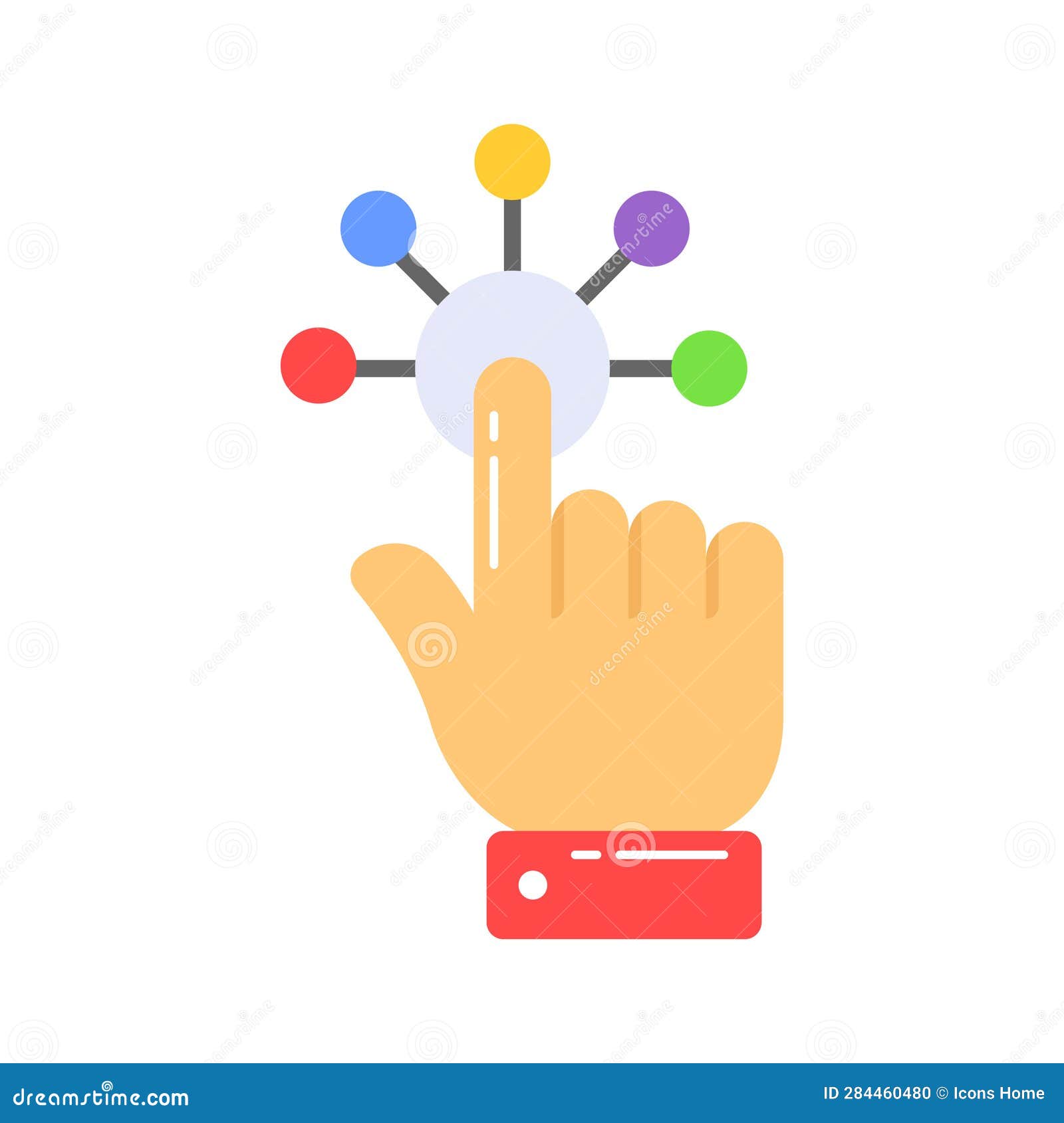 Finger Touching Digital Connection Nods, Concept of Interactivity Icon ...