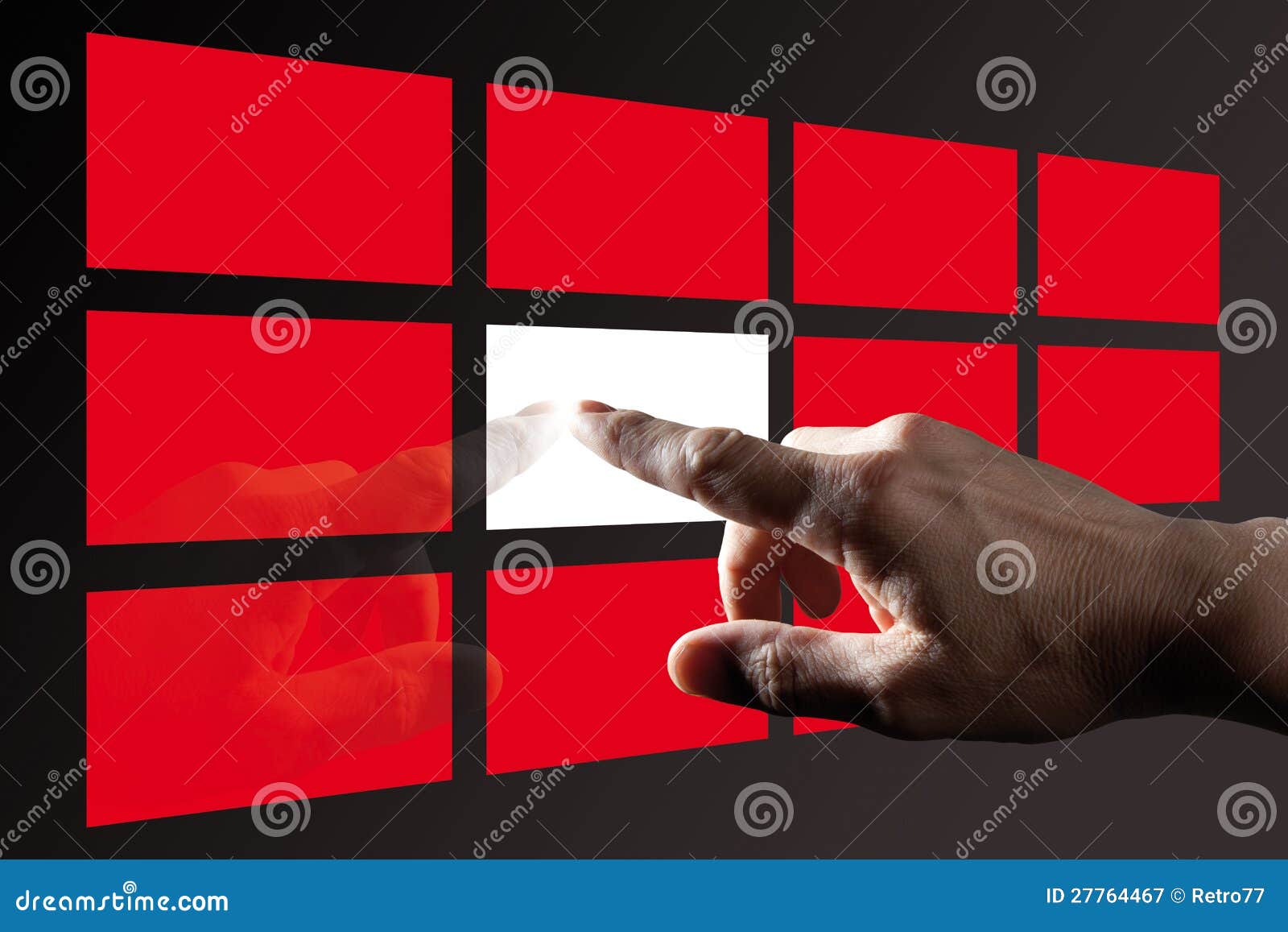 Finger Touching Digital Touch Screen Stock Image - Image of computer ...