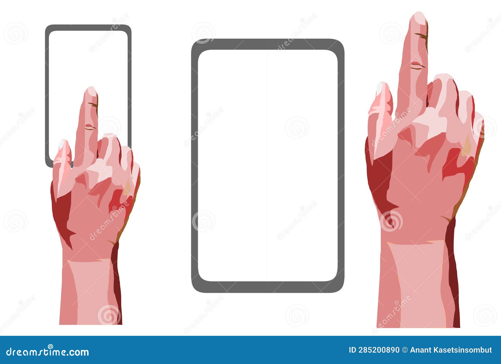 Finger Touching Mobile Phone Touch Screen for Communication and ...