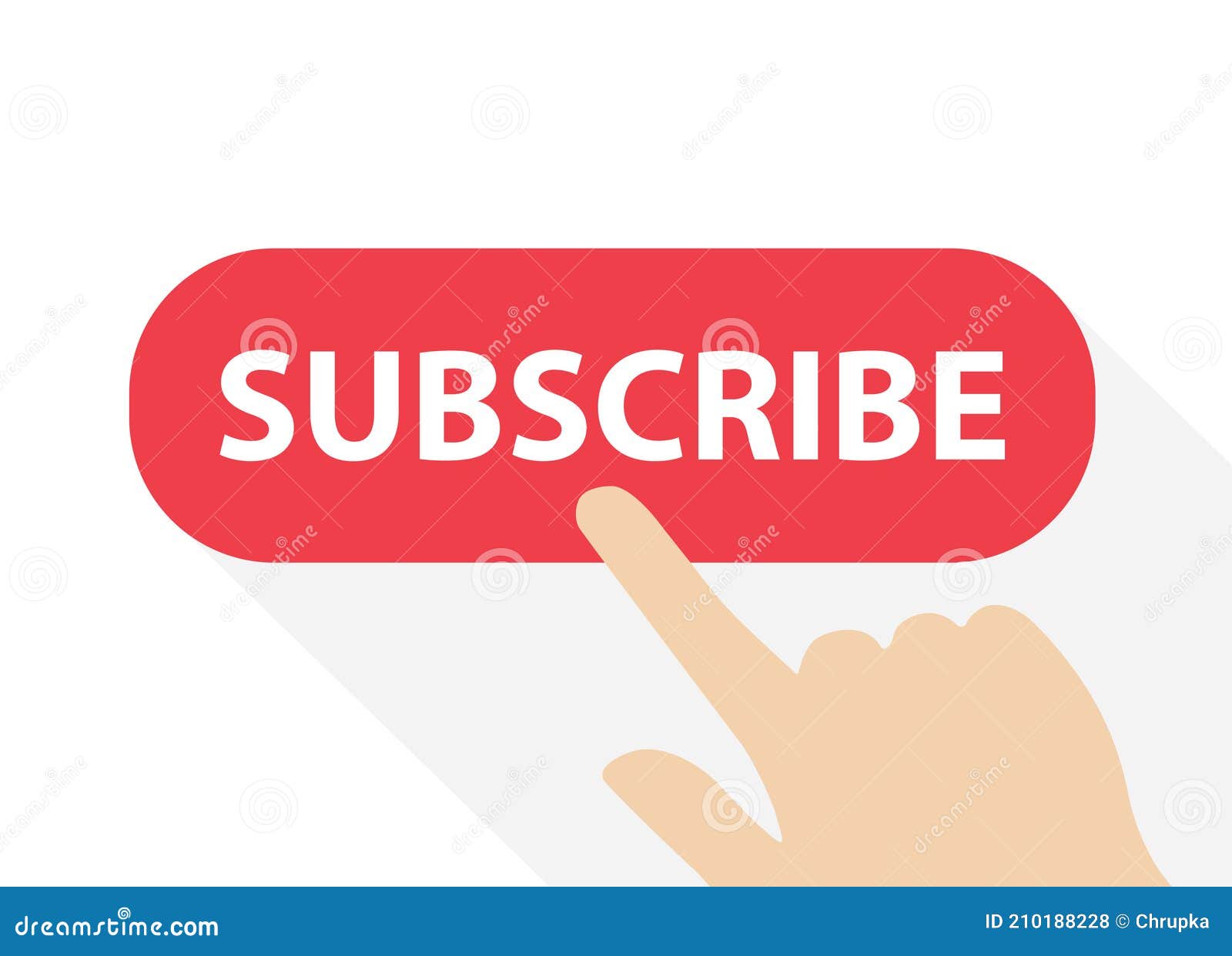 Finger Touching Red Subscribe Button Stock Vector - Illustration of ...