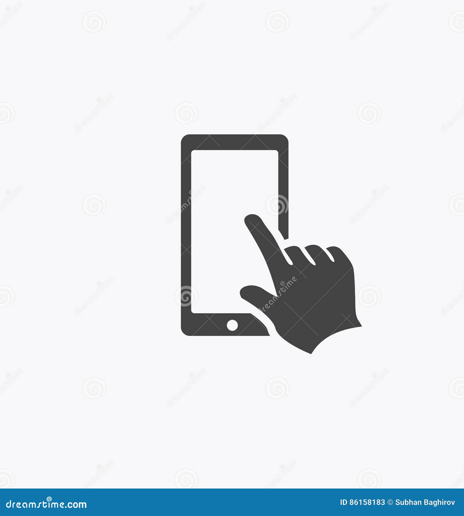 Finger Touching Smartphone Screen. Stock Vector - Illustration of ...