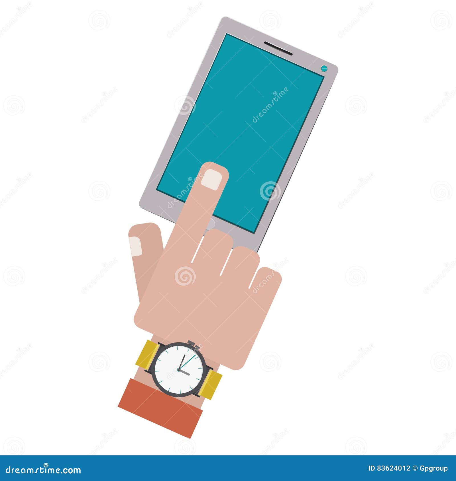 Finger Touching a Smartphone Screen Stock Vector - Illustration of ...