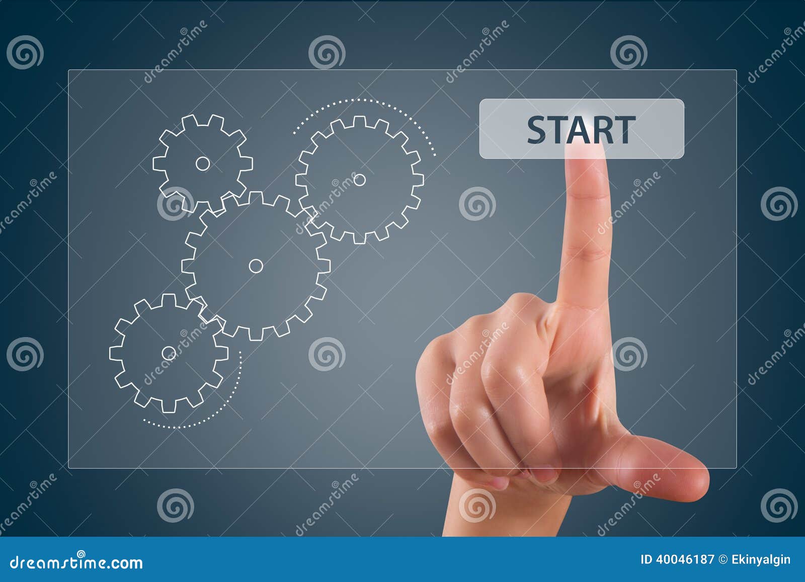 Finger Touching Start Button Stock Image - Image of data, blank: 40046187