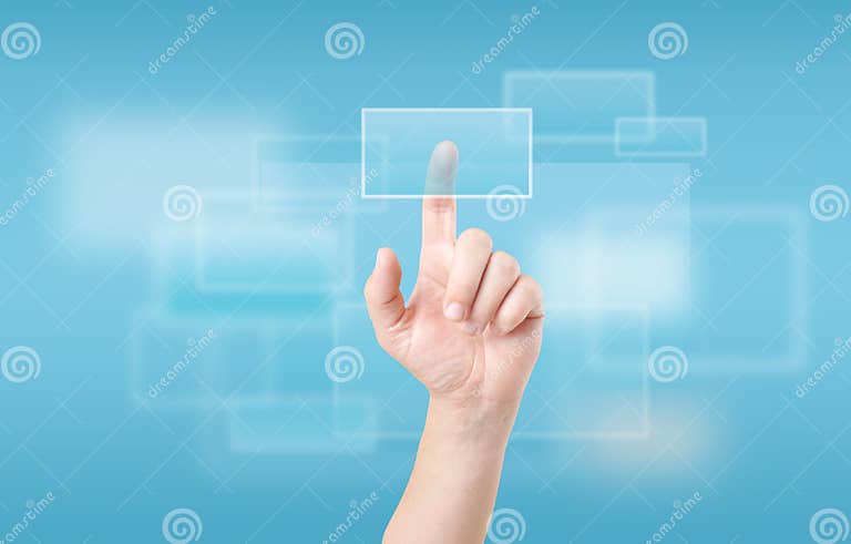 Finger Touching Touch Screen Stock Photo - Image of human, concepts ...